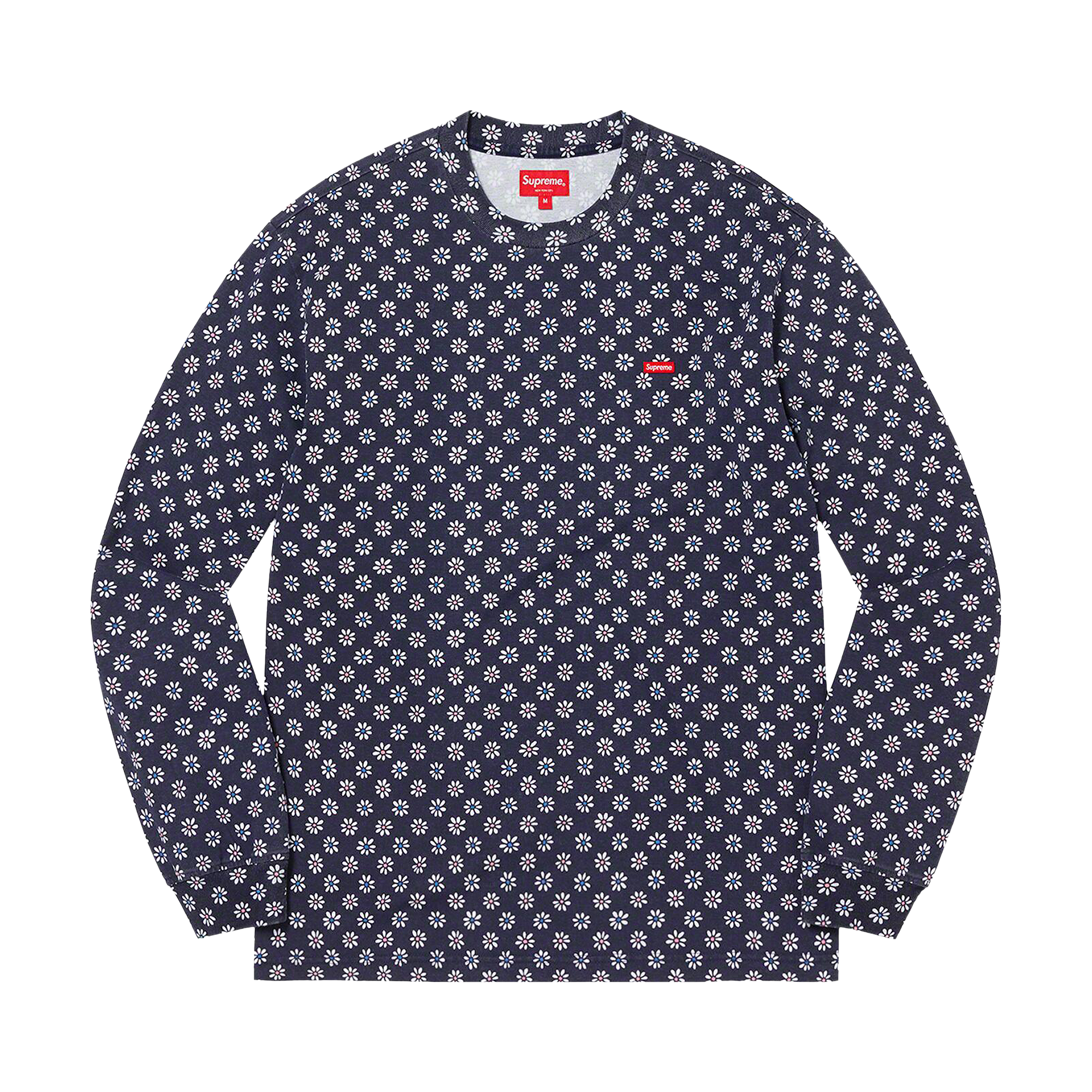 Supreme Small Box Long-Sleeve Tee 'Flowers - Blue | Editorialist