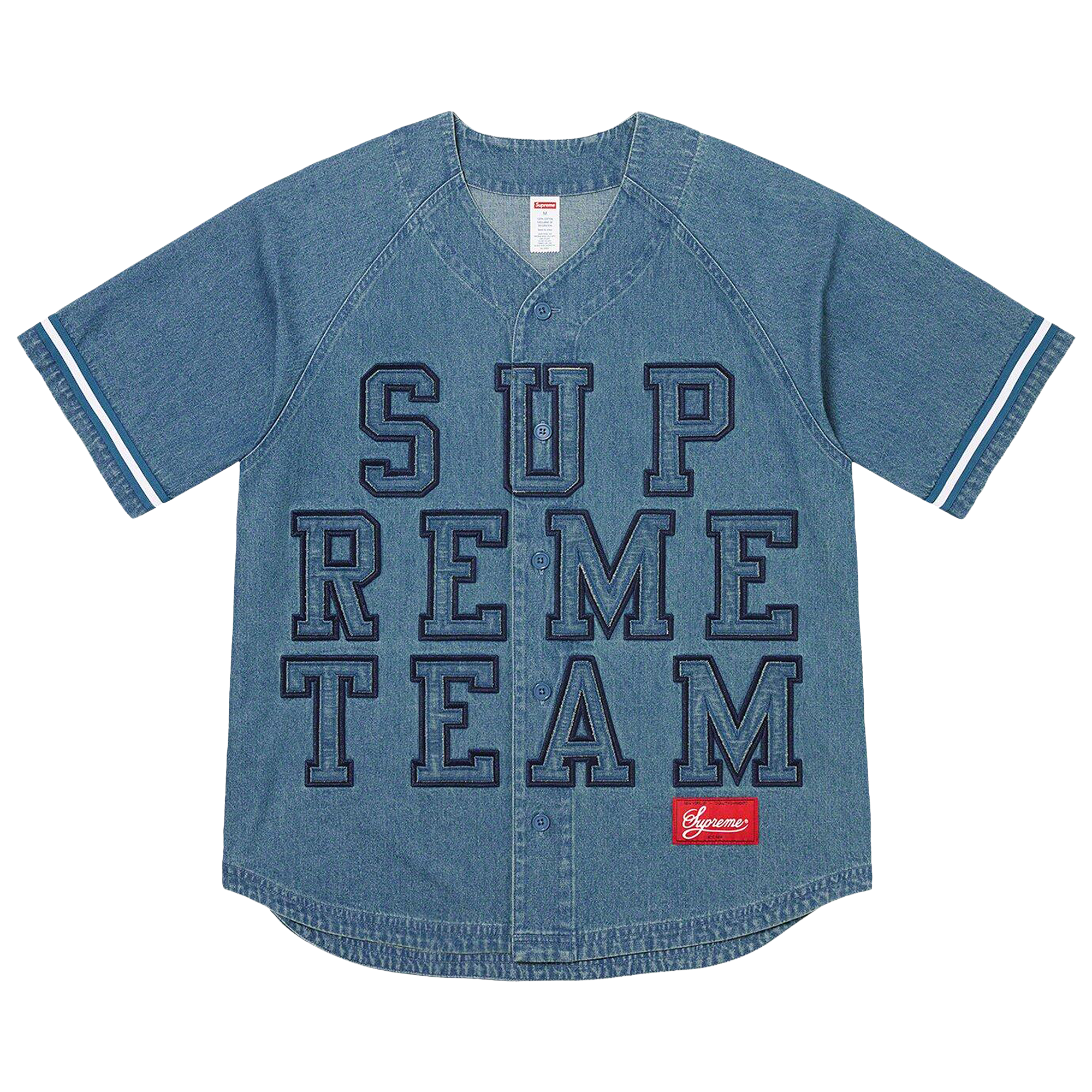 トップス Supreme Denim Baseballshirt Supreme Denim Baseball Jersey - Blue | Editorialist