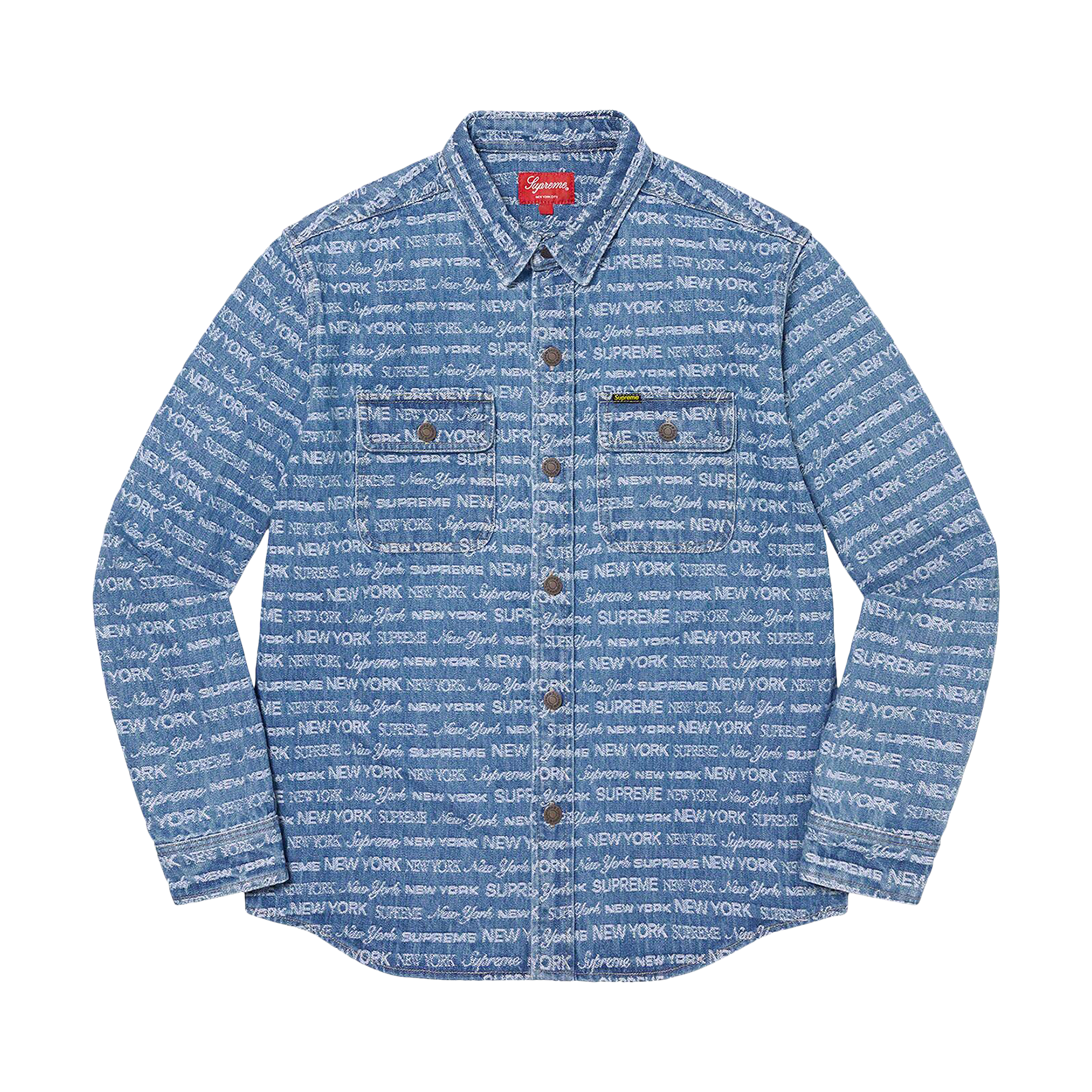 Supreme Monogram Denim Shirt - Blue | Editorialist