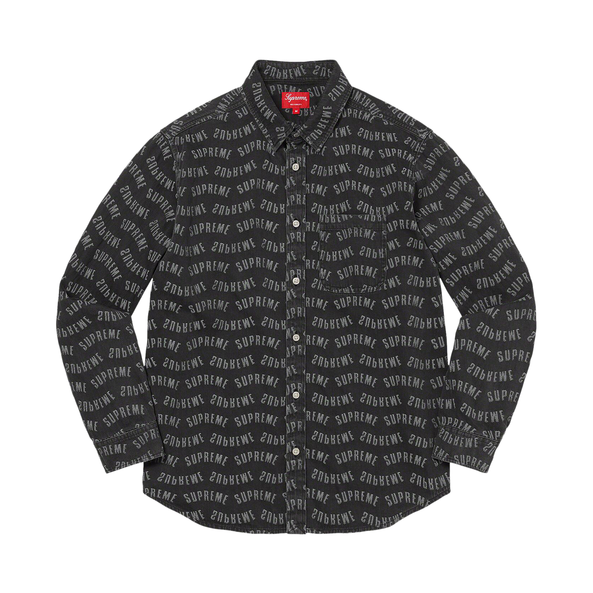 Supreme Monogram Denim Shirt - Black | Editorialist