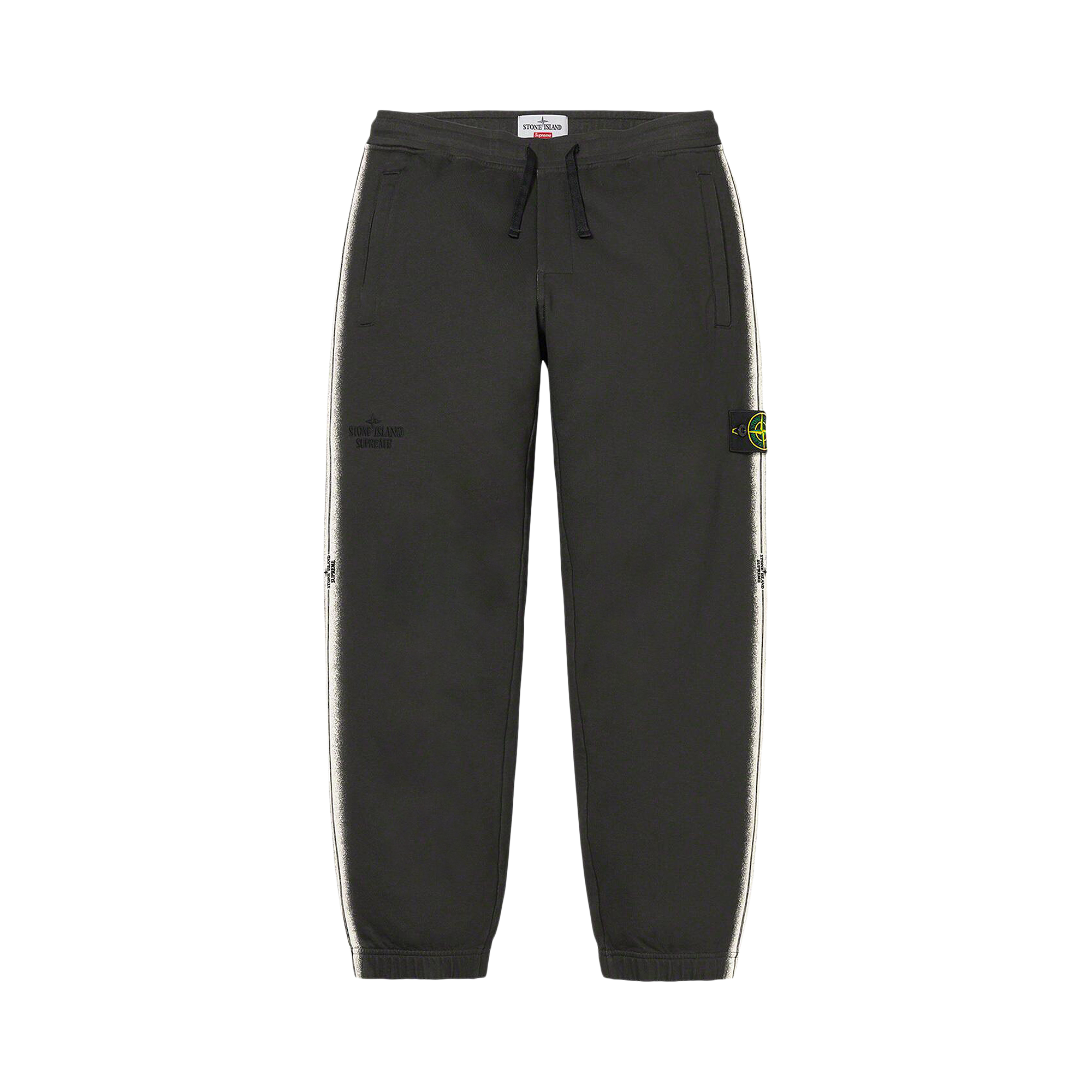 Supreme X Stone Island Stripe Sweatpant Black Editorialist