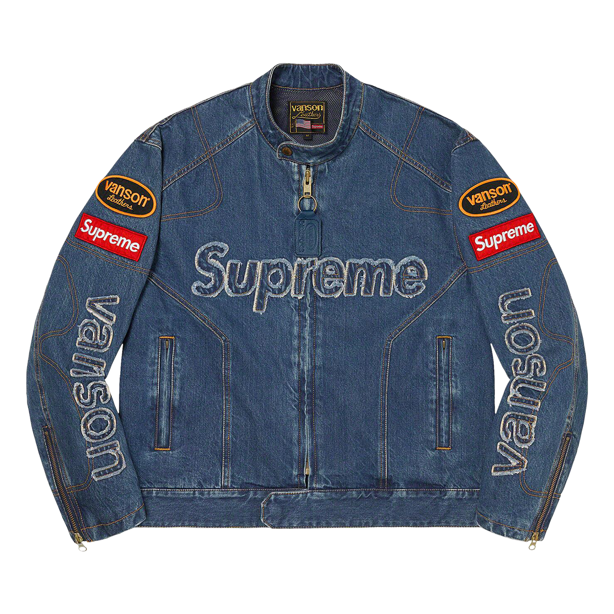 Supreme X Vanson Leathers X Cordura Denim Jacket - Blue | Editorialist