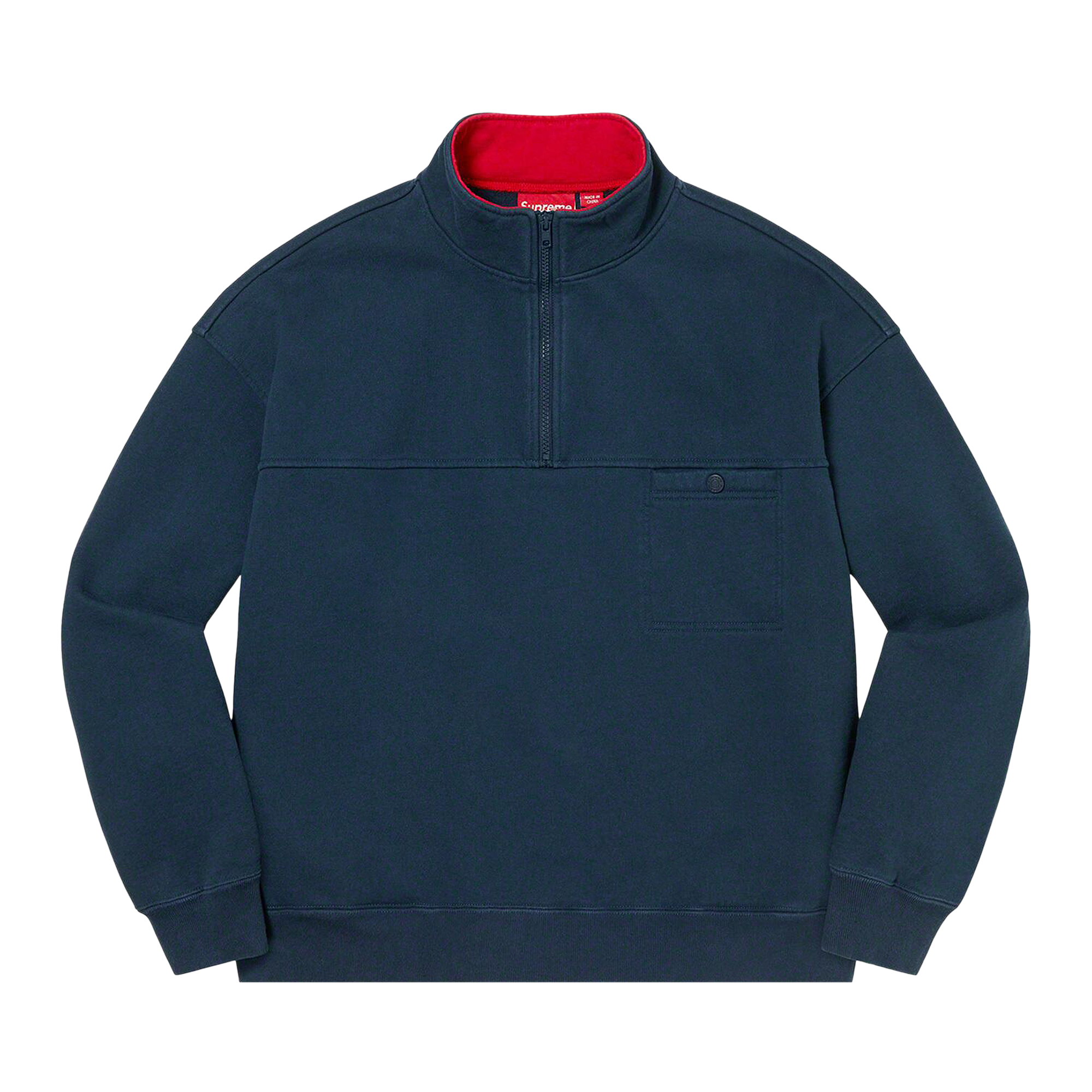 Supreme Small Box Half Zip Pullover - Black | Editorialist