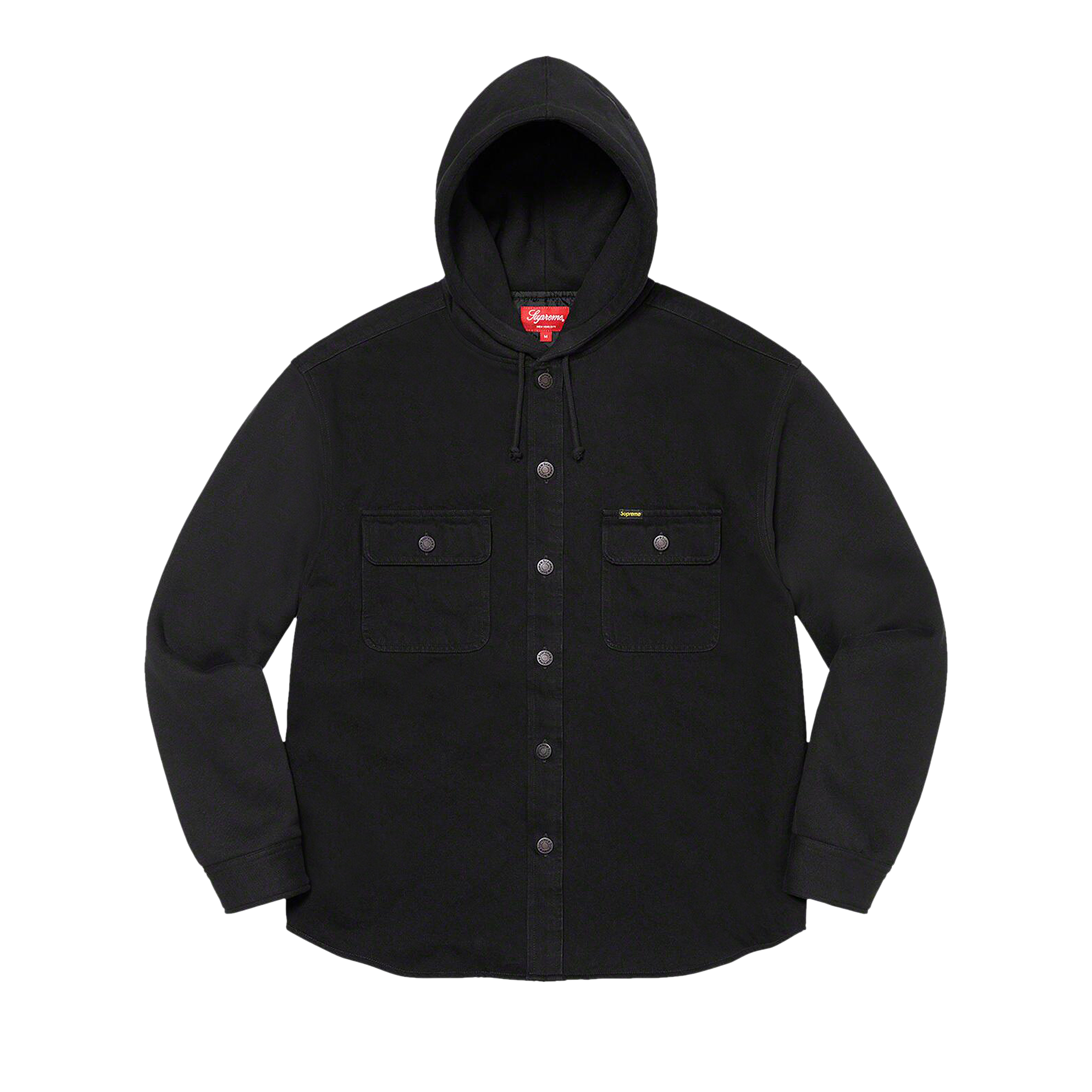 Supreme Fleece Hooded Denim Shirt - Black | Editorialist