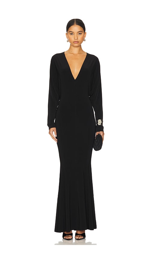 black maxi fishtail dress Women's Bardot Stretch Fishtail Maxi Dress, Black