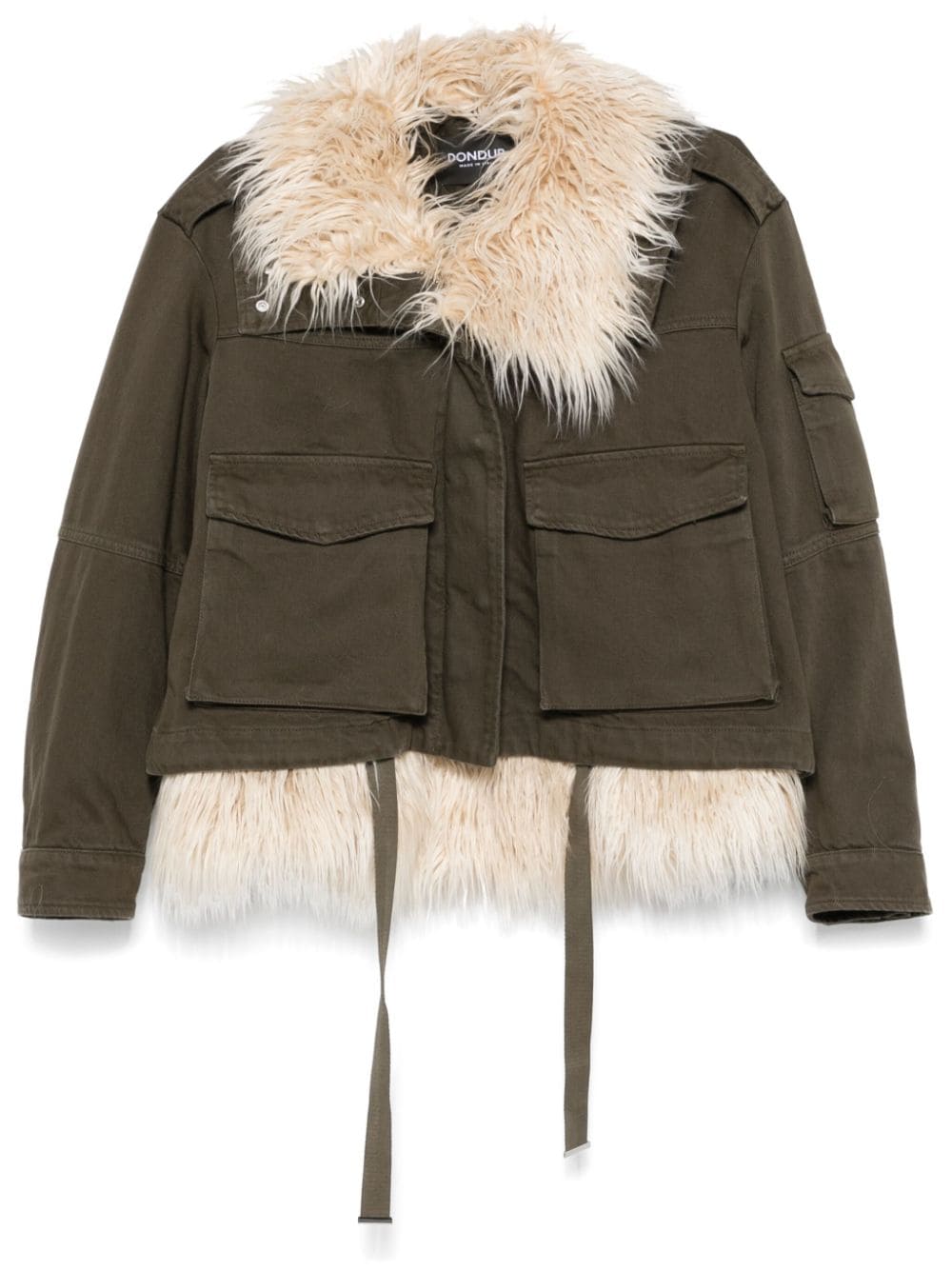 Dondup Faux-Fur Trimmed Jacket In Green 37% Off Editorialist