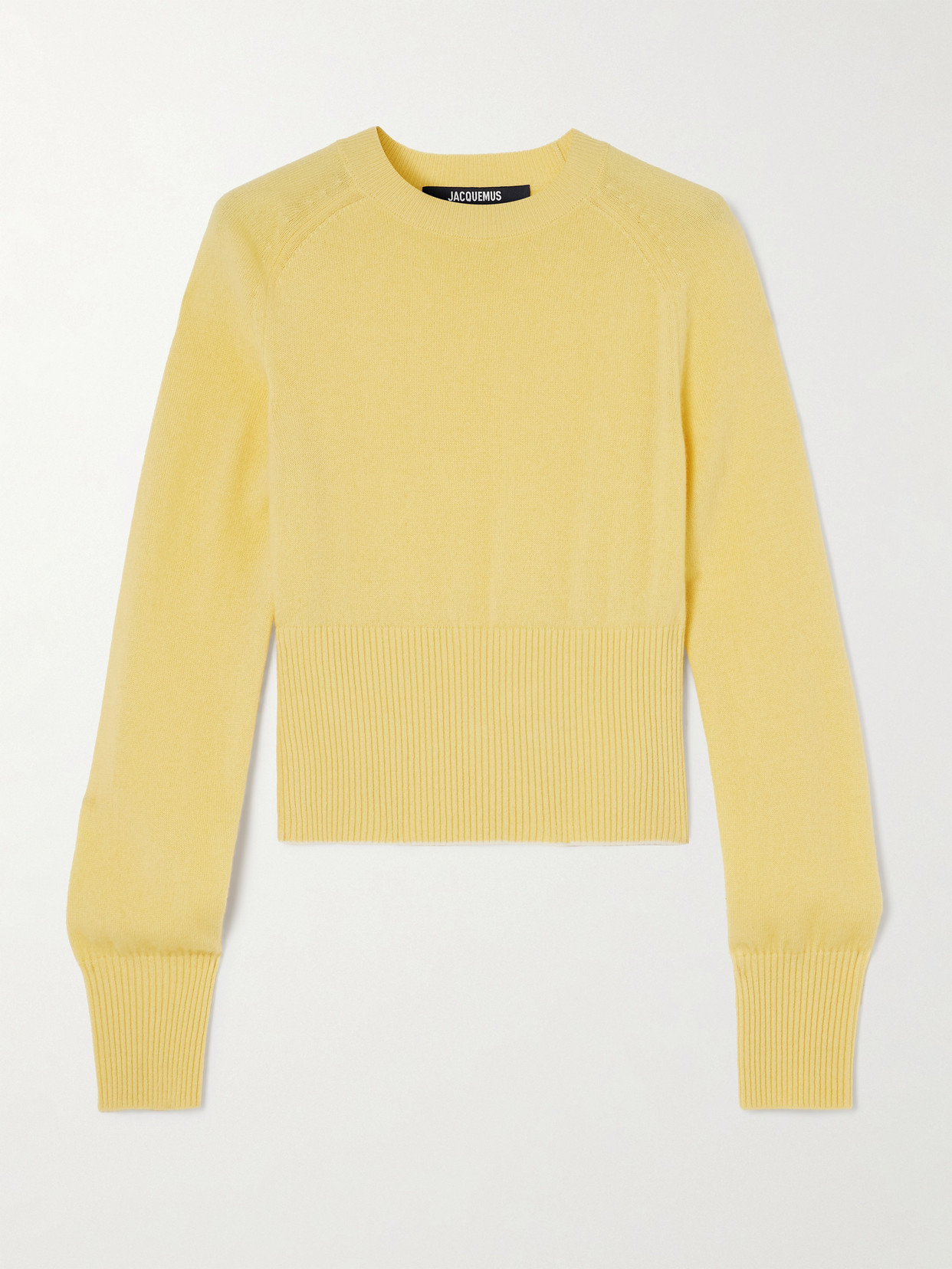 JACQUEMUS モヘヤニット　イエロー XS Jacquemus The Soglia Cropped Sweater In Yellow - 50% Off