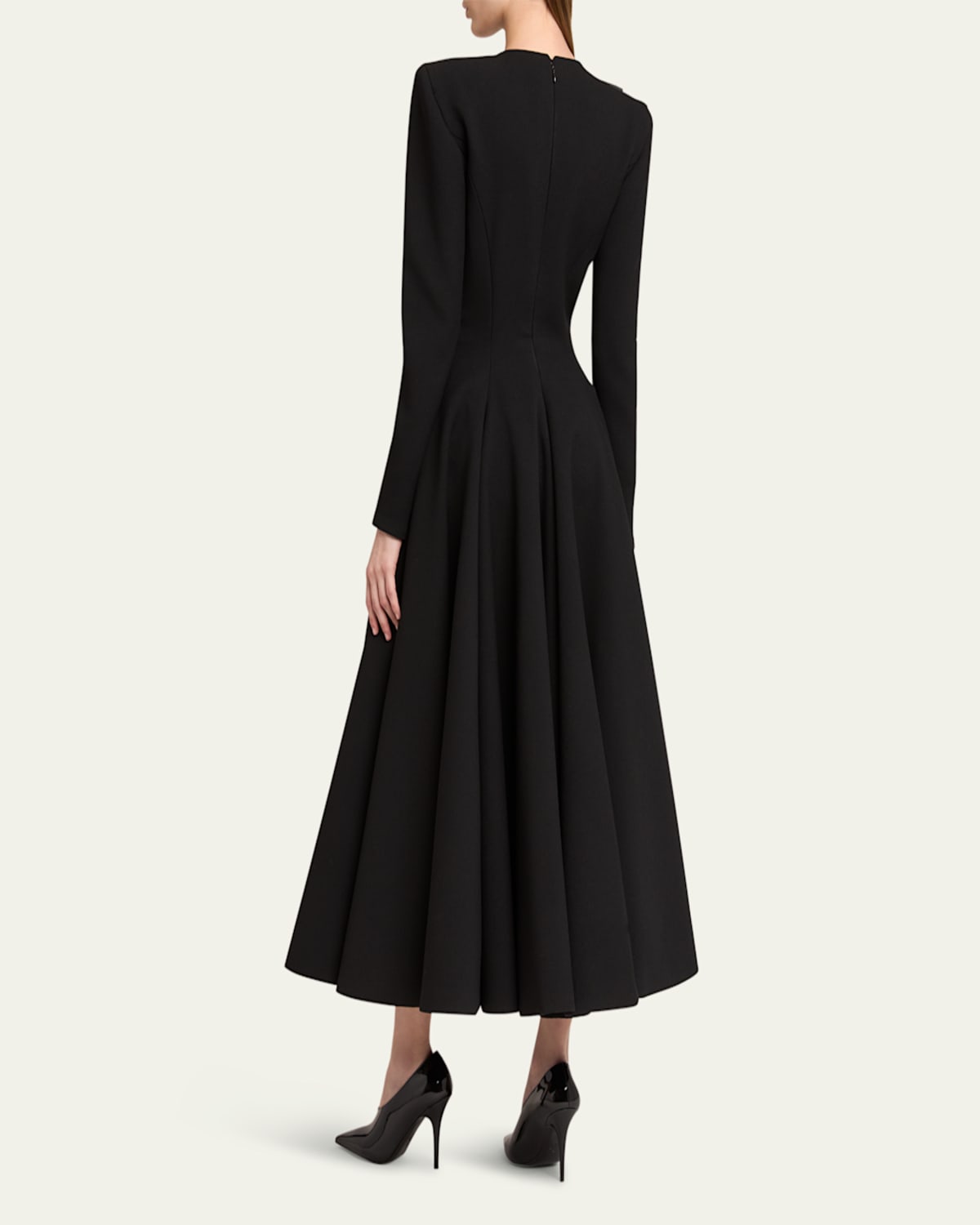 knee length dresses for ladies Valentino Long Sleeves Floral Print Midi Dress /44 – the-aspenite main image 0