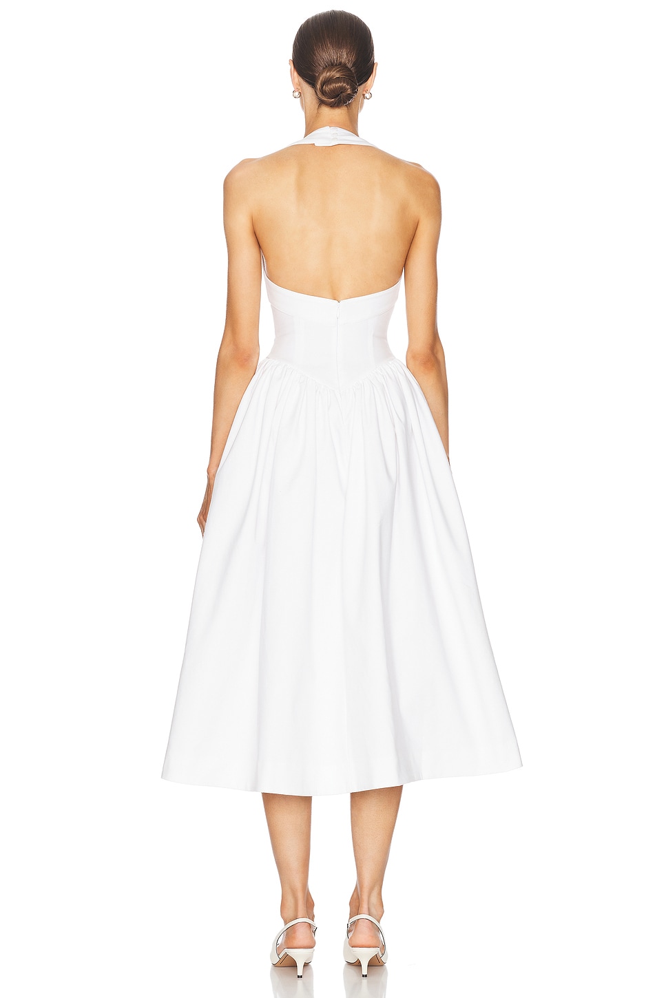 faille halter midi dress Helsa - Pale Blue Helsa halter neck