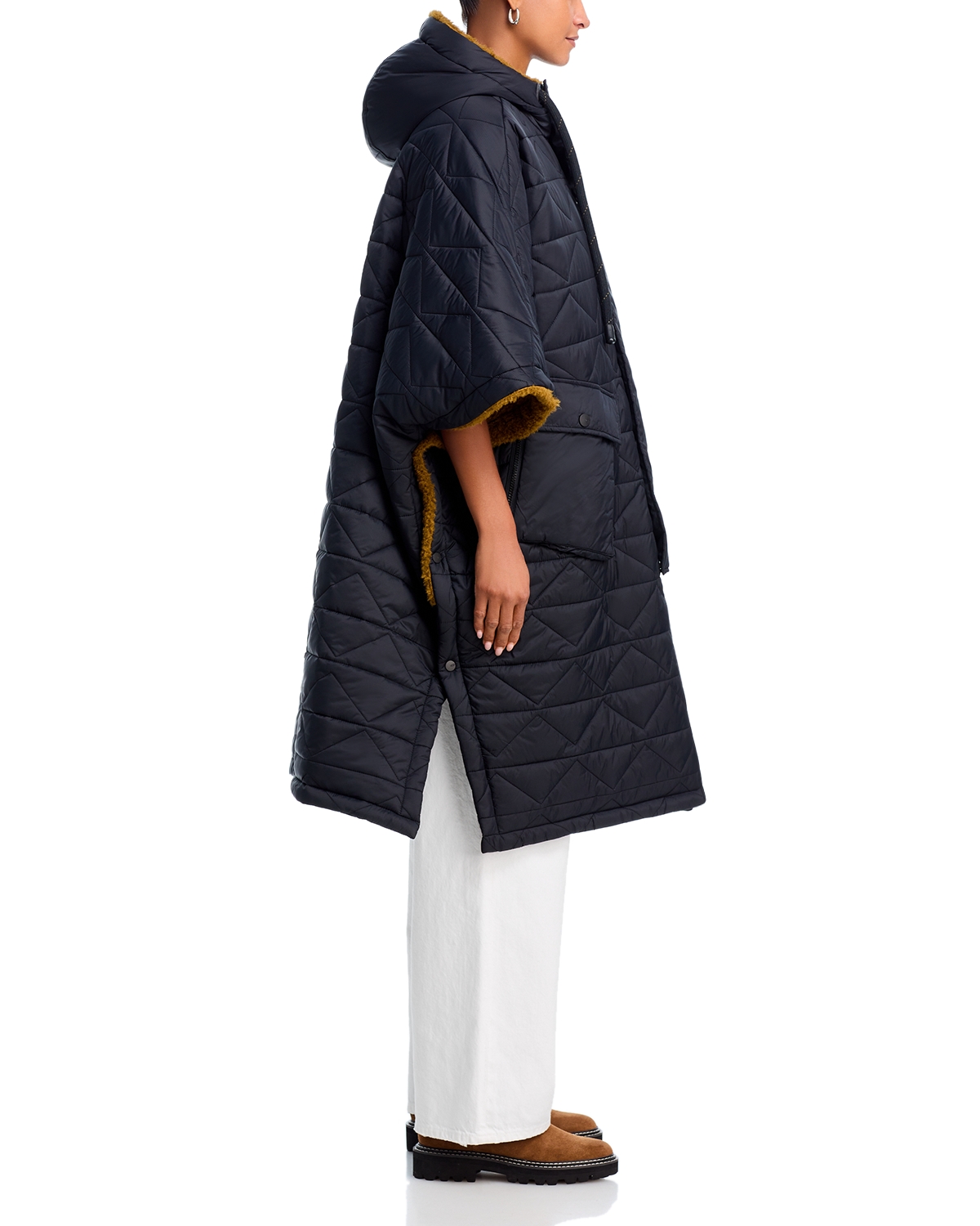 Ugg Jex Reversible Cape Coat In Black/Savanna - 61% Off | Editorialist