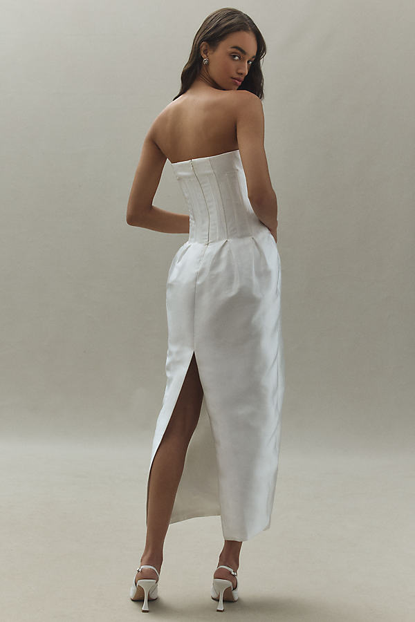 chinese dress ladies STRAPLESS PLEATED STRAIGHT GOWN – MARMAR HALIM FASHION DESIGN LLC main image 1
