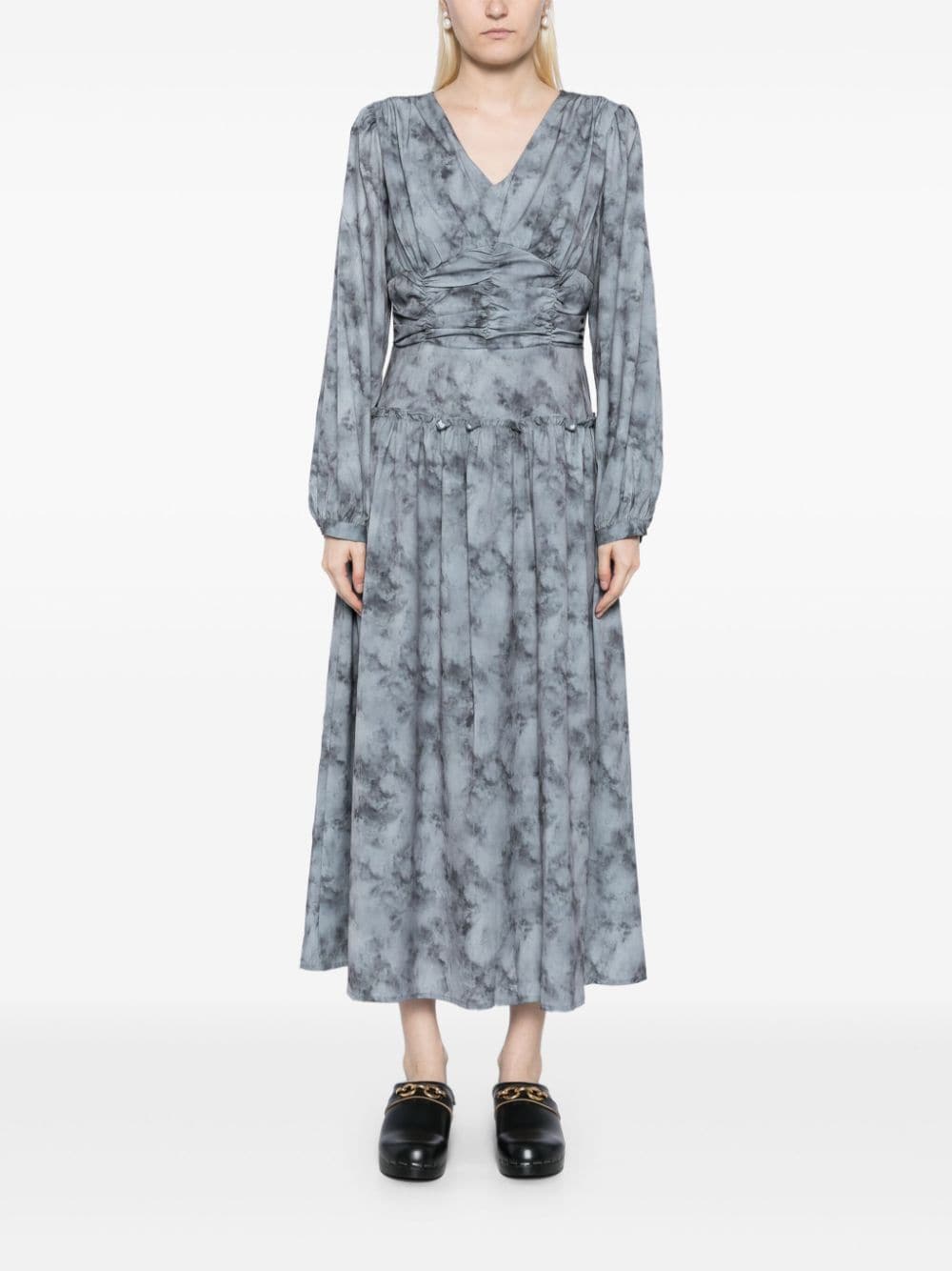 B+AB b+ab Marble Pattern Maxi Dress