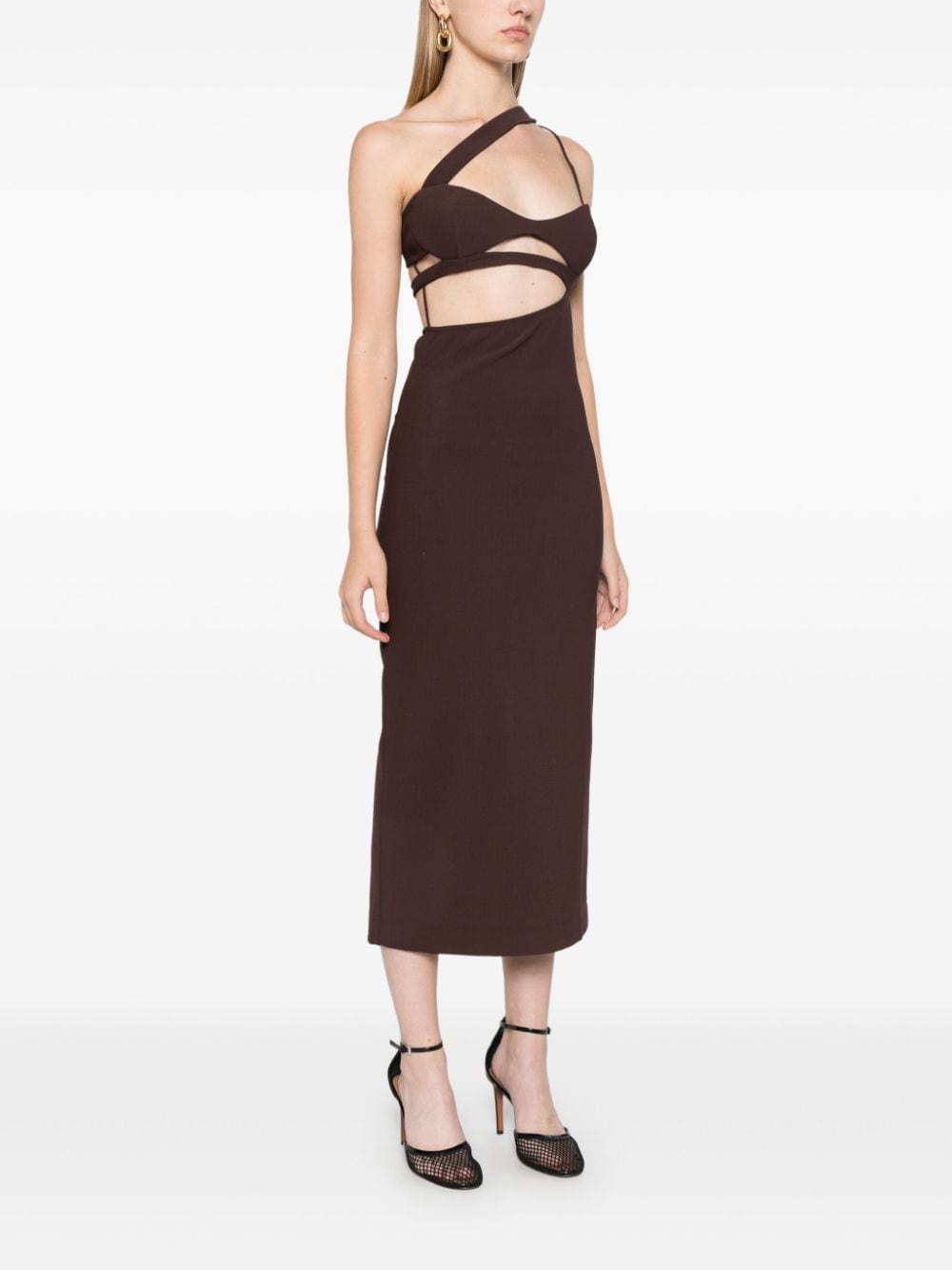 NENSI DOJAKA Nensi Dojaka Asymmetric Midi Dress