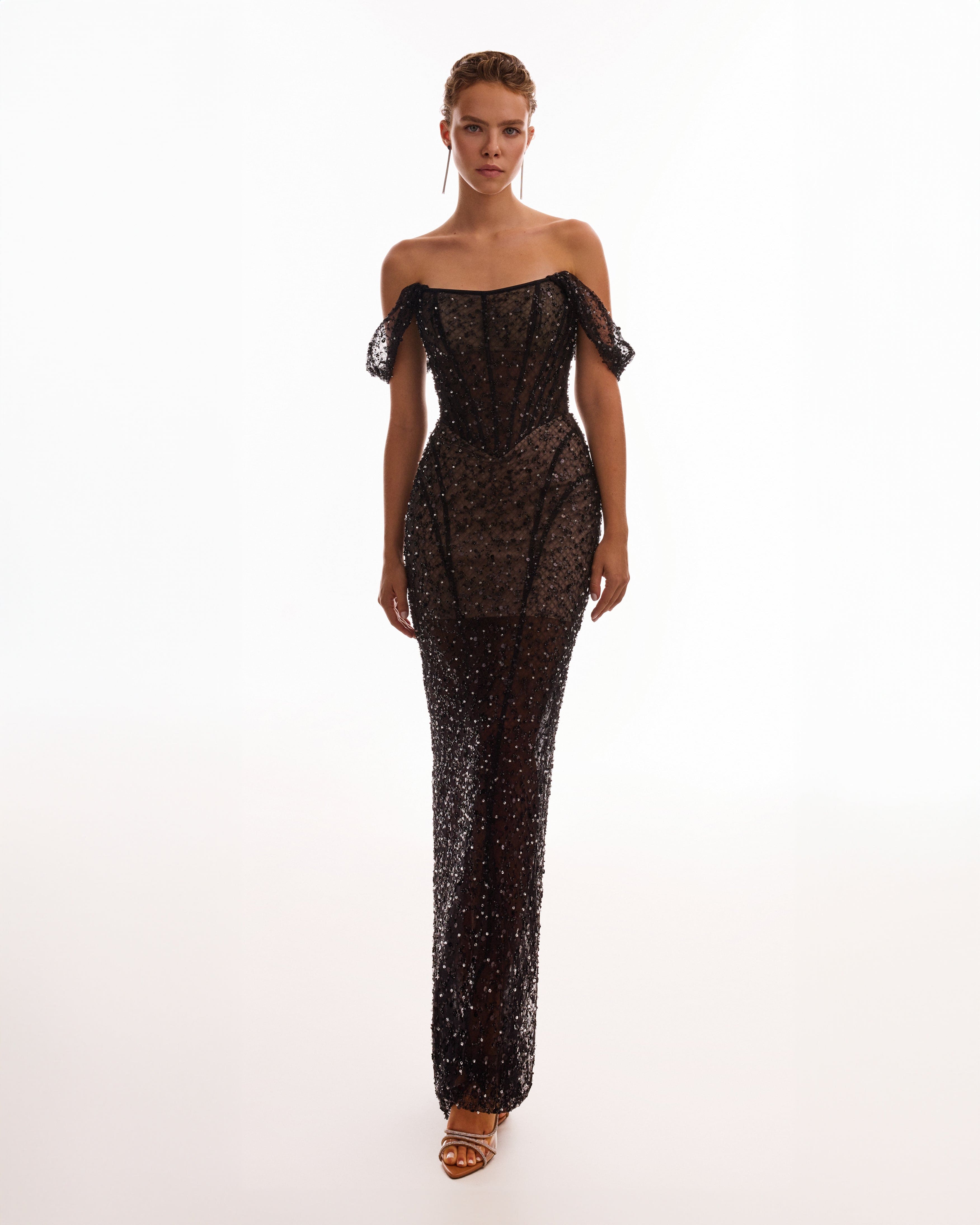 rosetta getty sequin slip dress Sequin Short Sleeve Maxi Dress by Rosetta Getty x RTR
