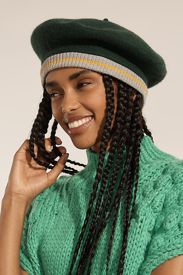 Anthropologie Varsity Striped Beret New Plot twist: your winter outfit was missing a French Beret  main image 3