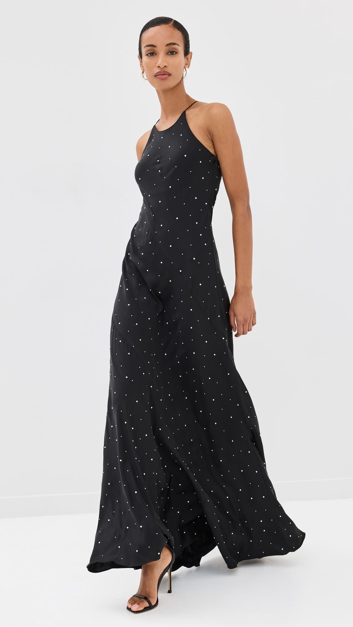 chinese dress ladies Berylove Women V Neck Long Sleeve Sequin Black Silver Mother of The Bride Dress A Line Satin Maxi Wedding Guest Dress, Satin Color / US4