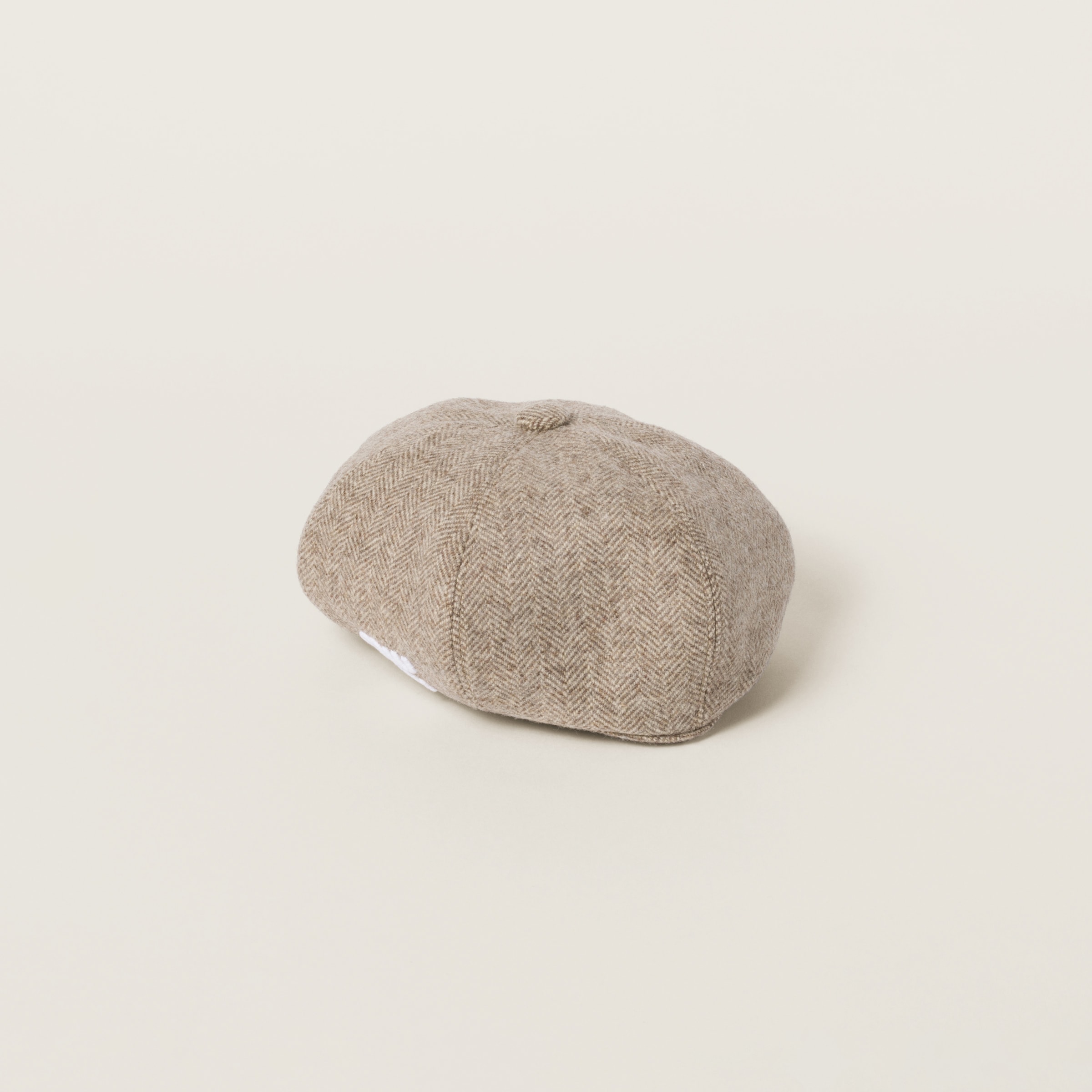 Miu Miu Wool Chevron Beret - Khaki | Editorialist