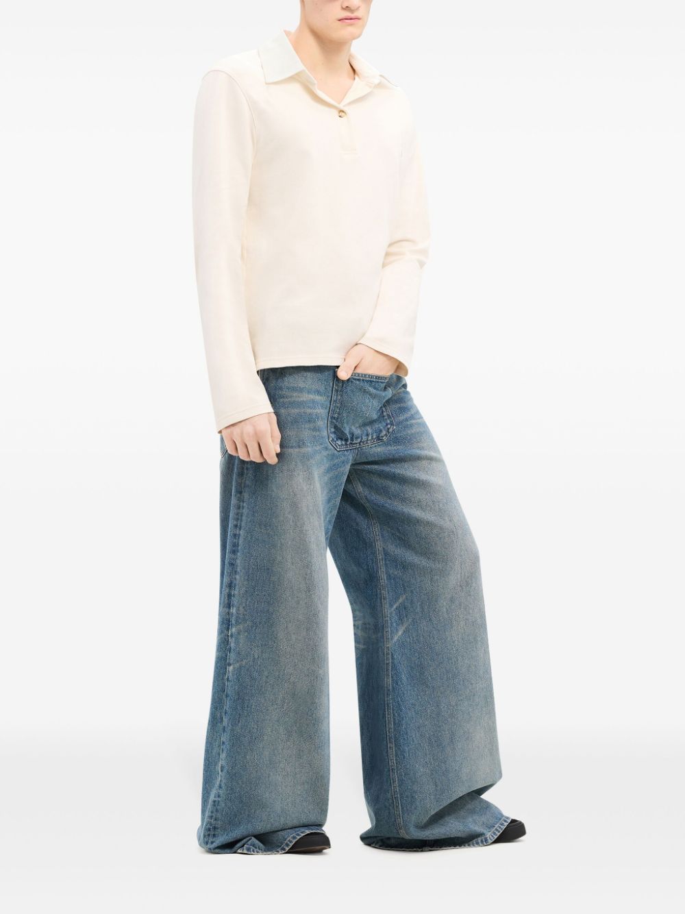 COURREGES Courrèges Mid-Rise Wide-Leg Jeans
