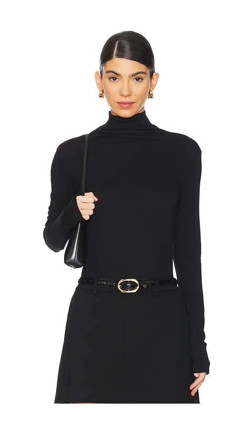 helsa jersey turtleneck dress Long Sleeve Mini In Pink - Very Pink knee dress