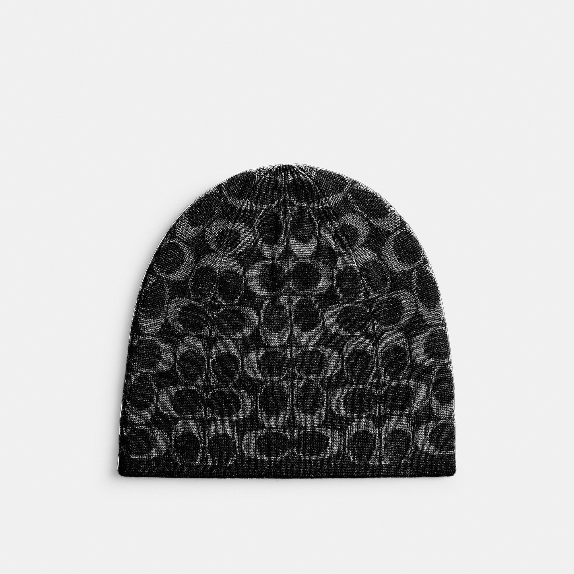 Coach Black and Gray Patterned Hat Nwt Coach men Signature Flat Brim Hat | Mercari main image 2