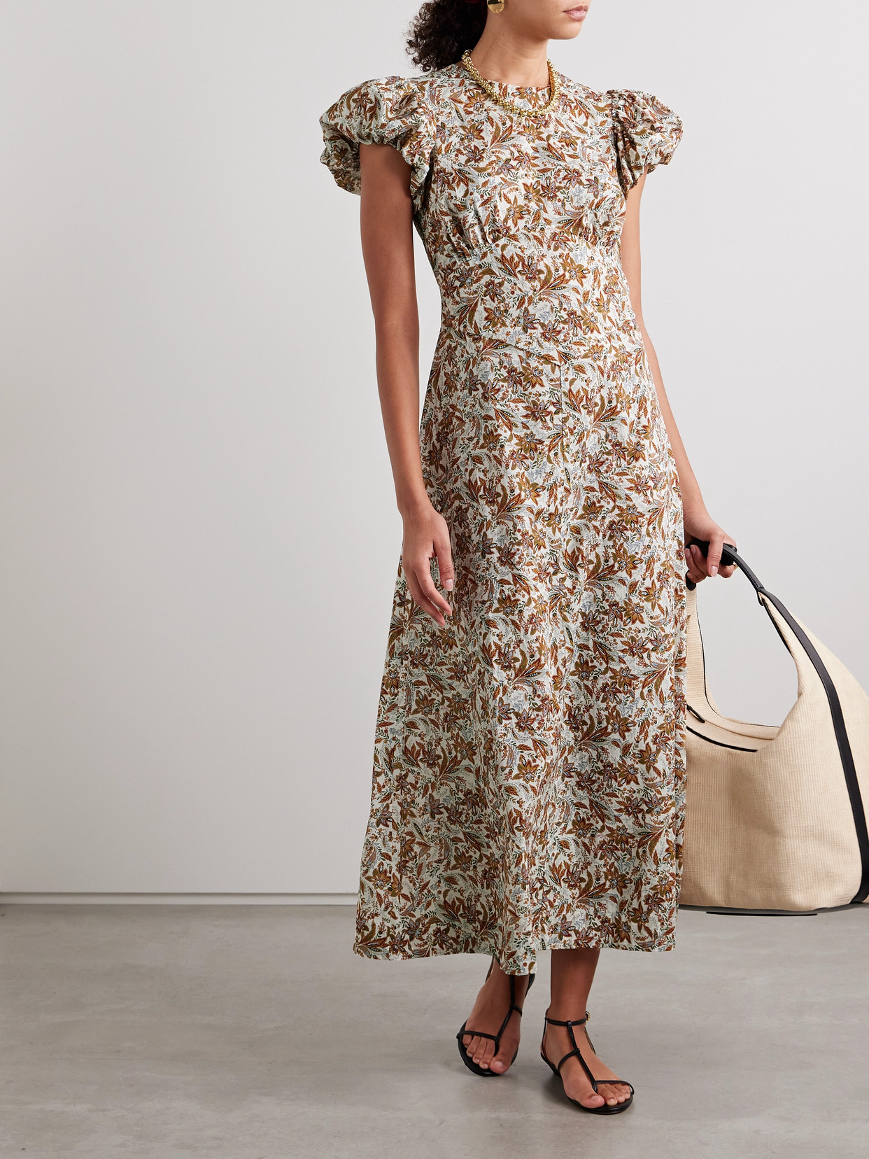 DÔEN DÔEN Rhodia Floral-print Midi Dress