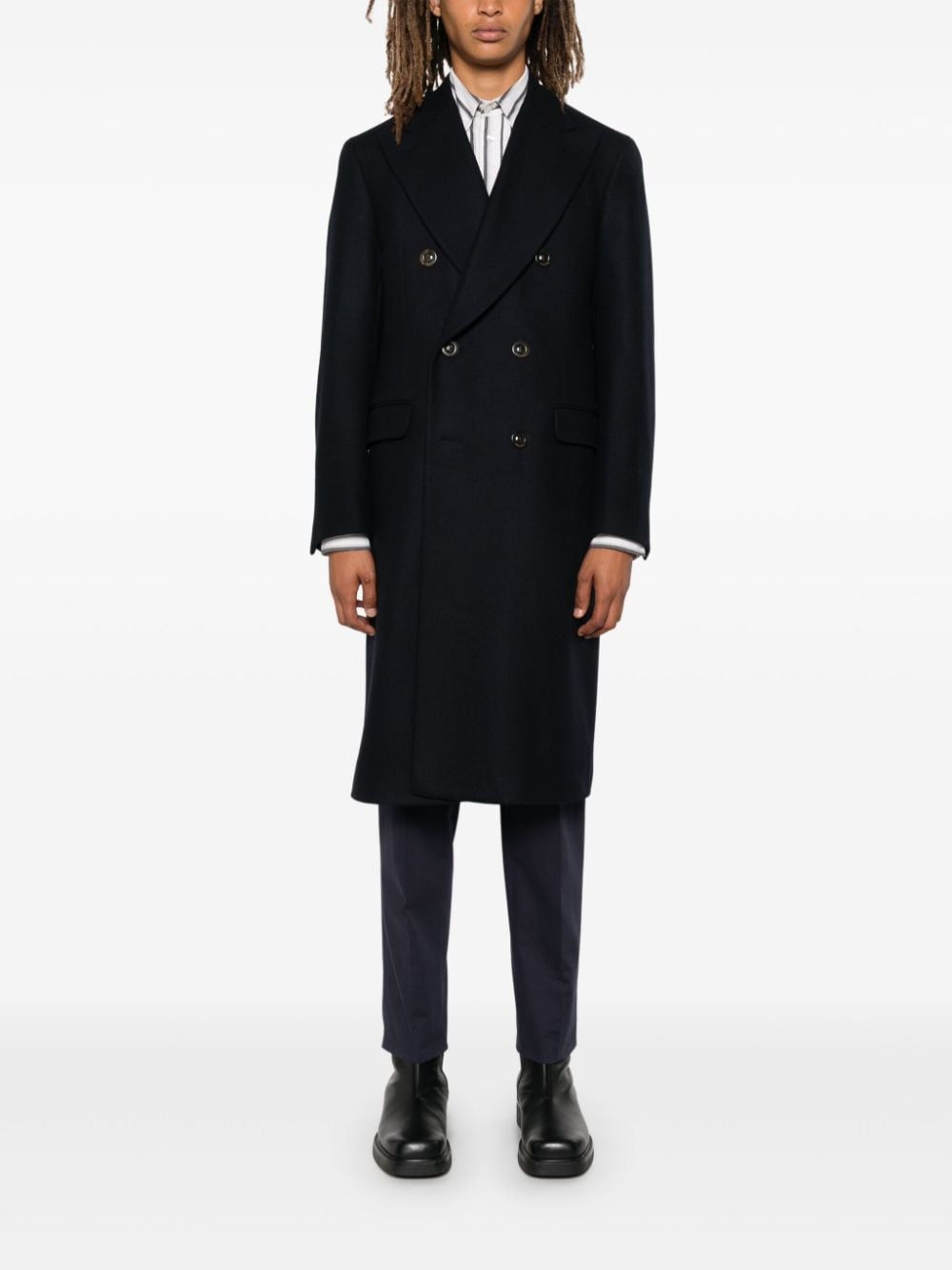 BOGLIOLI Double-Breasted Virgin Wool-Blend Coat