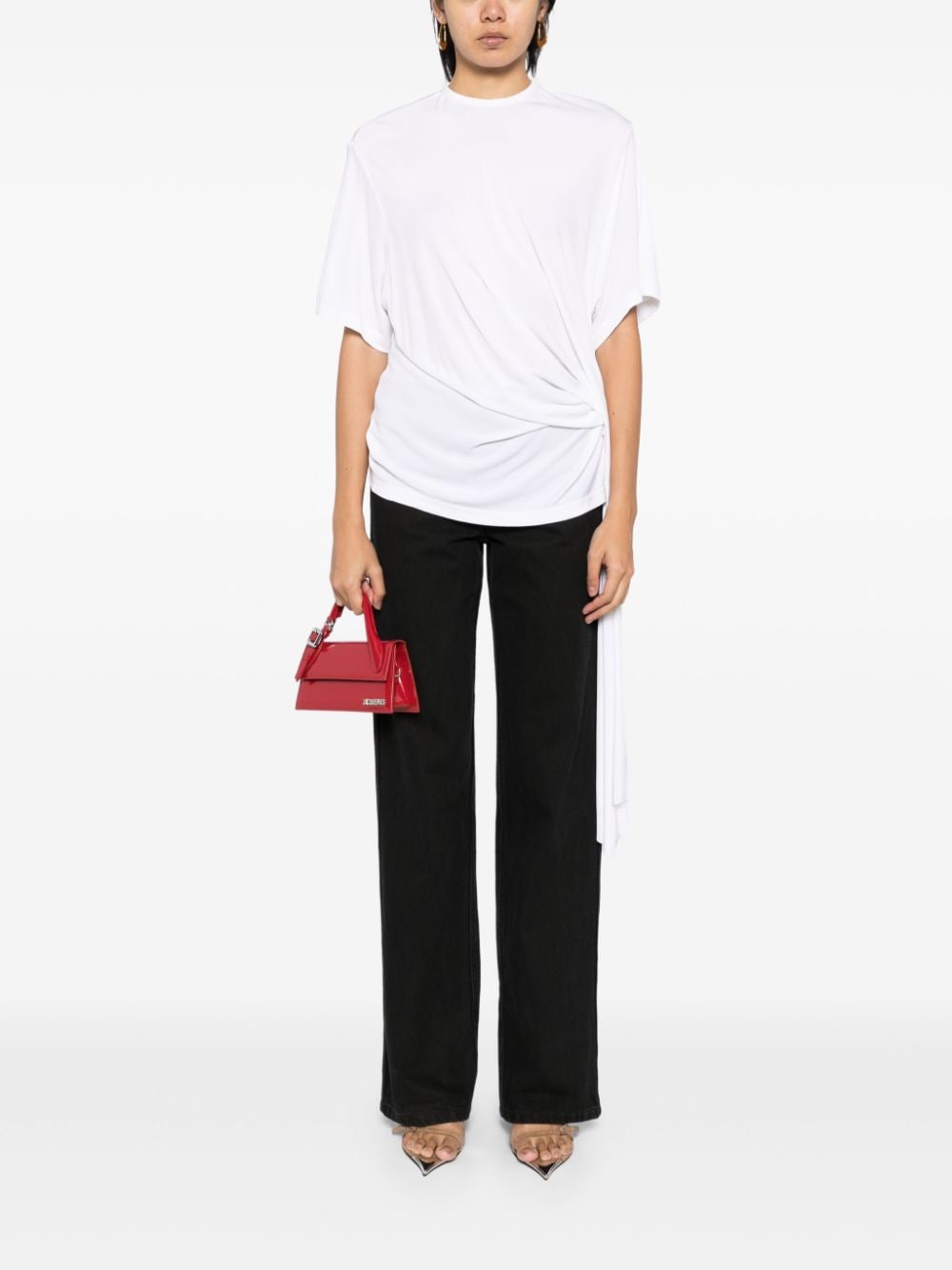 CHRISTOPHER ESBER Christopher Esber Side Cowl Drape Tee