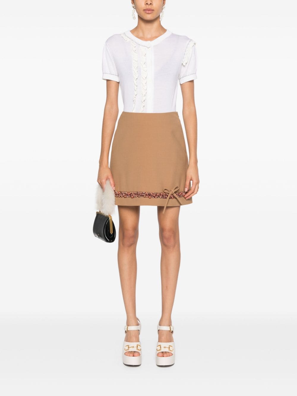 VIKTOR & ROLF Viktor & Rolf Pearl-Embellished Mini Skirt