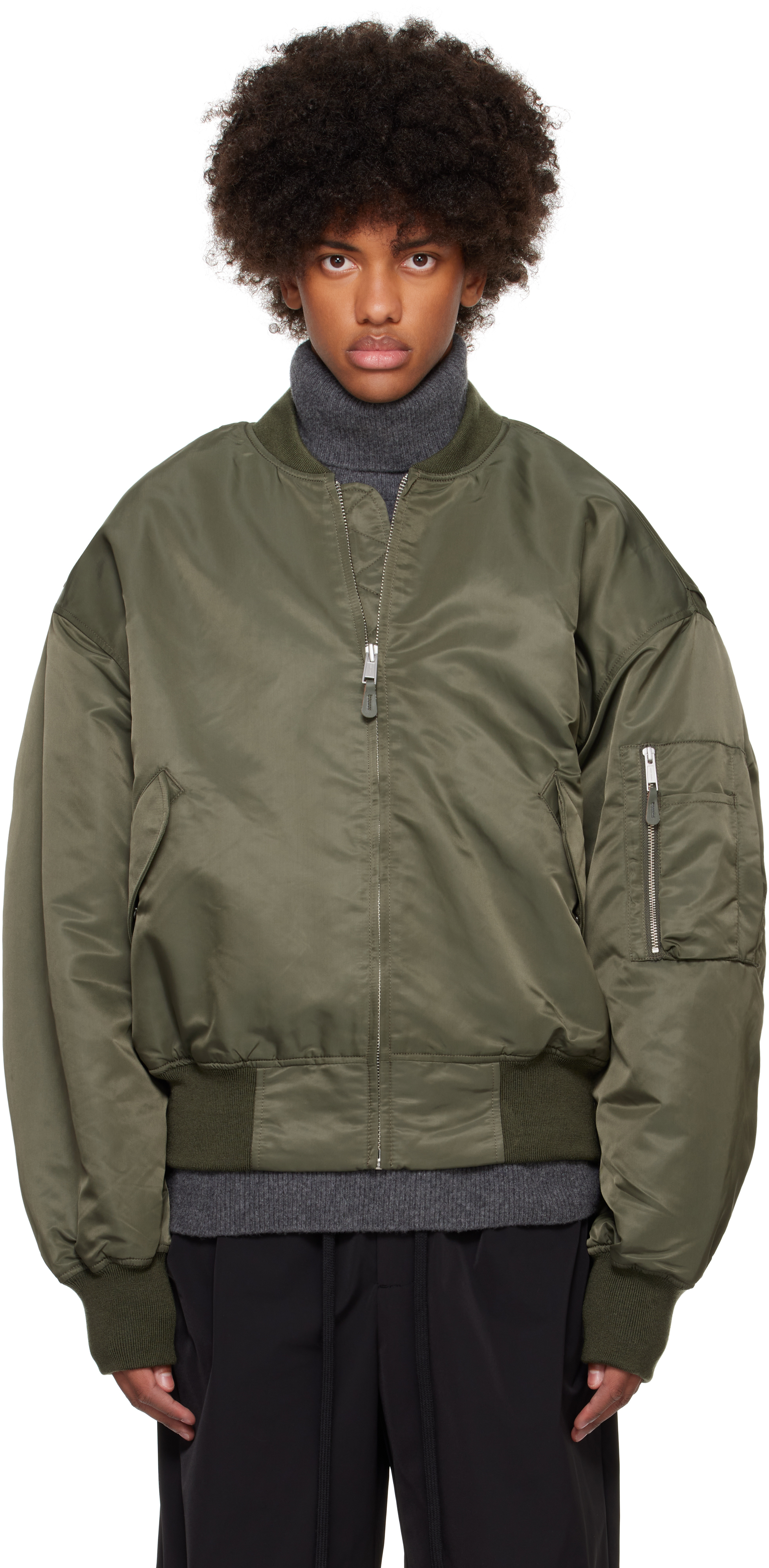 Entire Studios Broad Bomber Jacket In Khaki - 57% Off | Editorialist