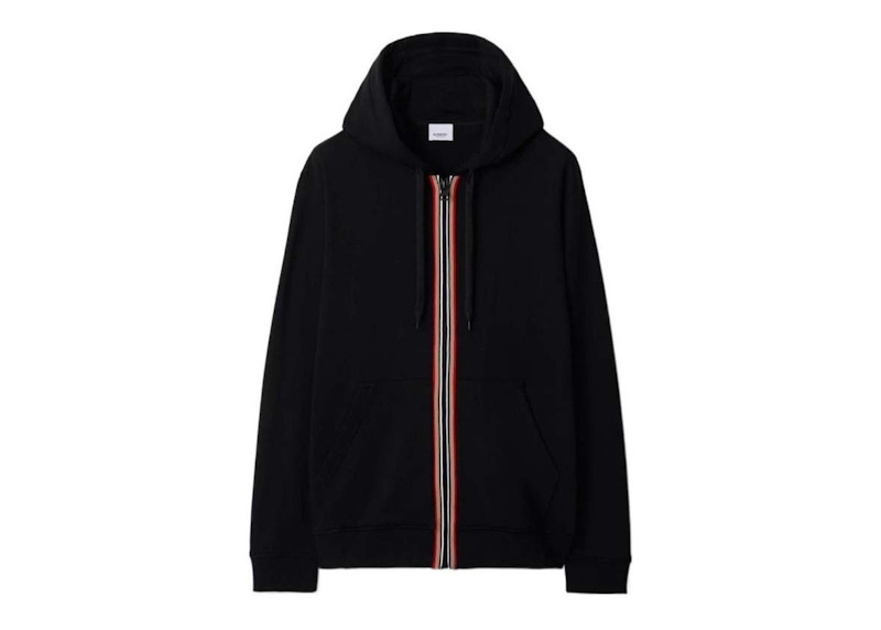 Burberry Hove Logo Print Zip Hoodie - Black | Editorialist