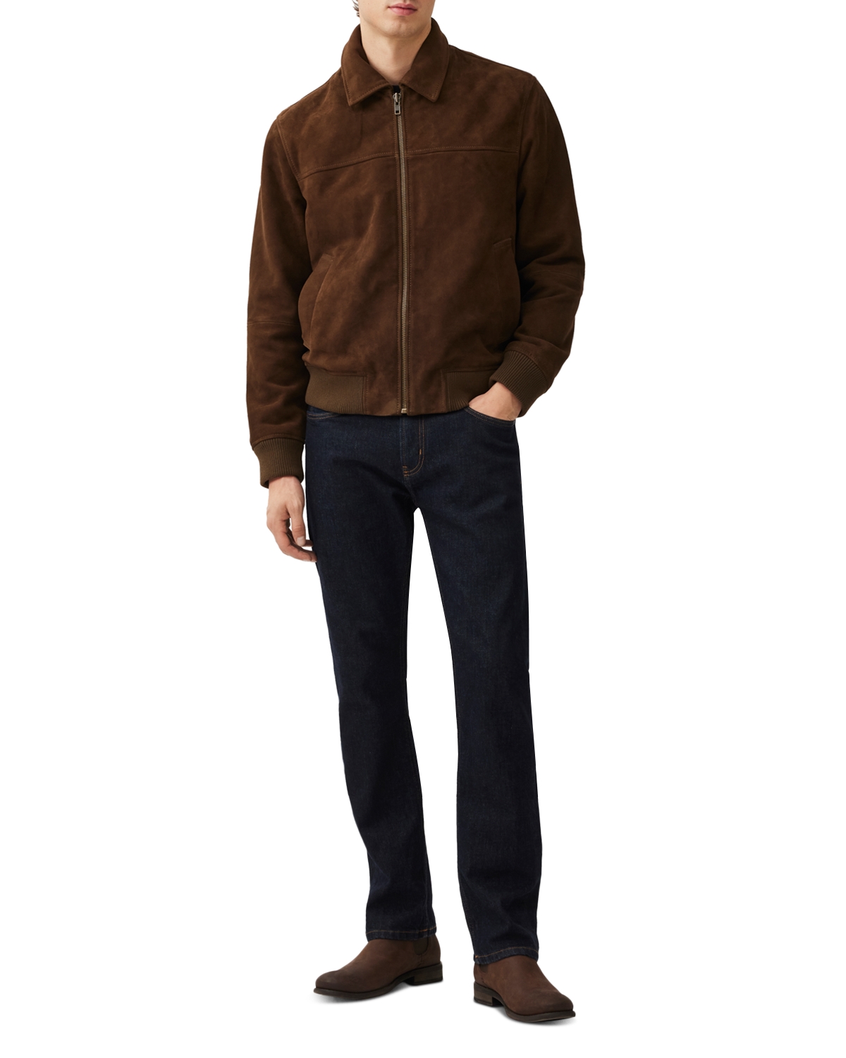 RODD & GUNN Redvale Zip Front Suede Jacket