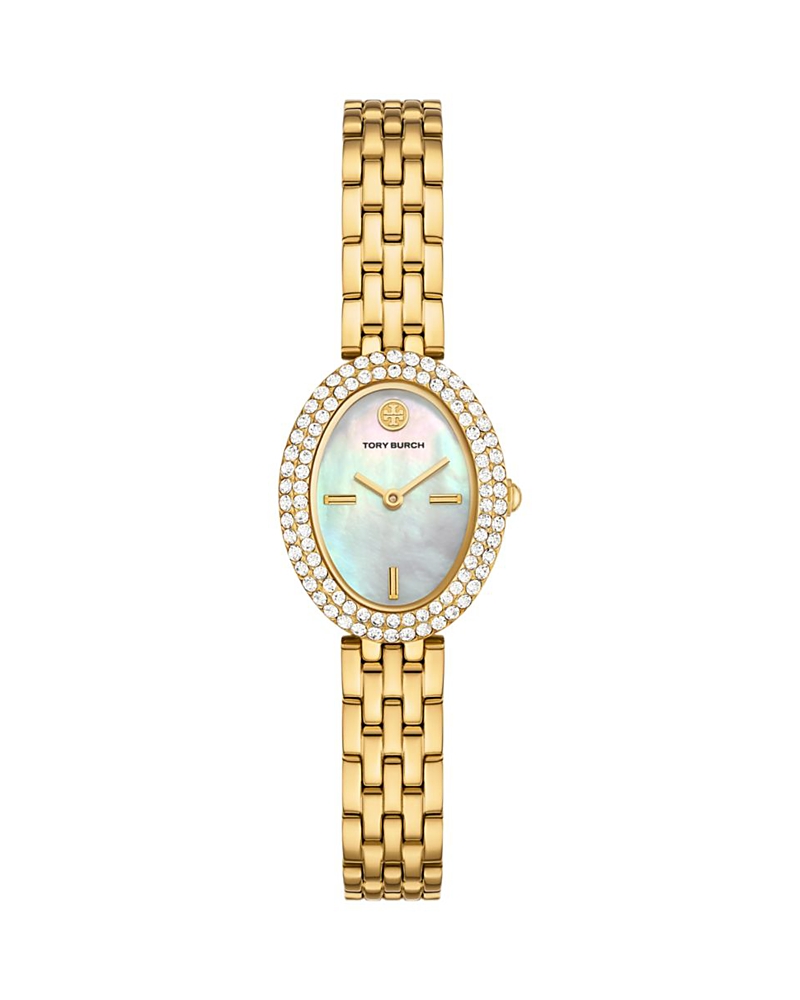 Tory Burch The Oval Watch, 28mm - Green/Gold | Editorialist
