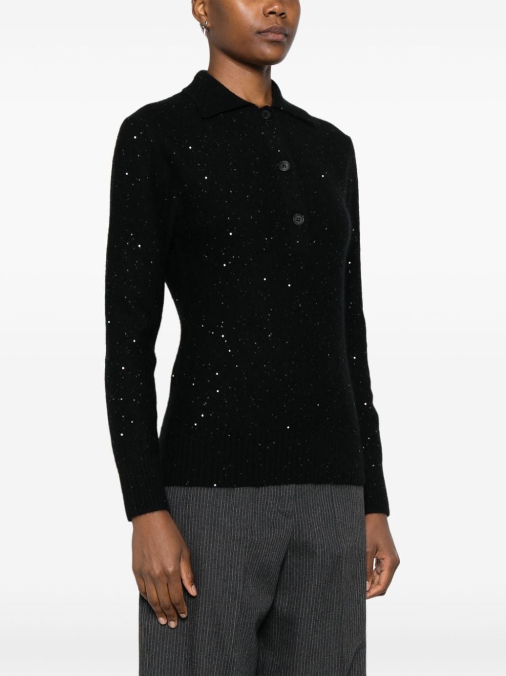 FABIANA FILIPPI Fabiana Filippi Sequin-Embellished Polo Sweater