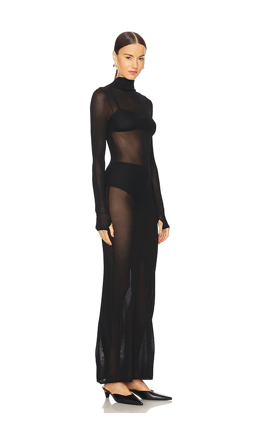 L'ACADEMIE L'Academie Maxi Knit Dress with Mock Neck