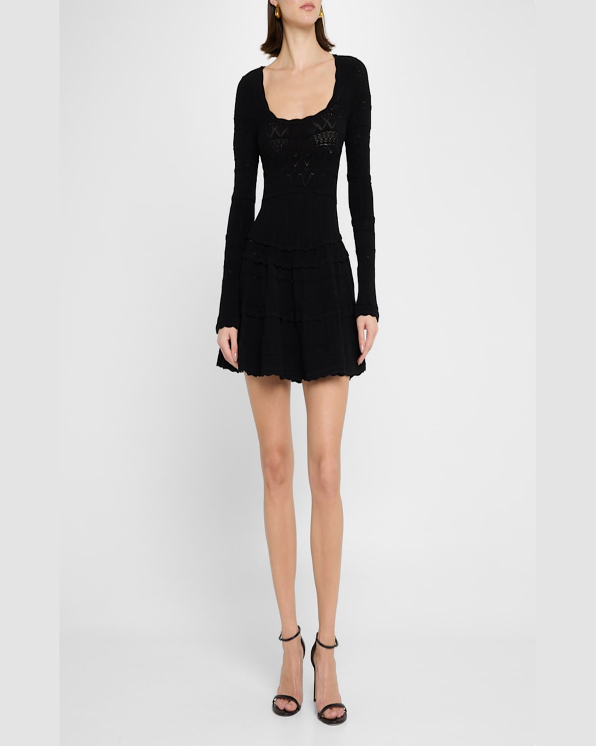 Loveshackfancy Pointelle-Knit Mini Dress - Black - 50% Off | Editorialist