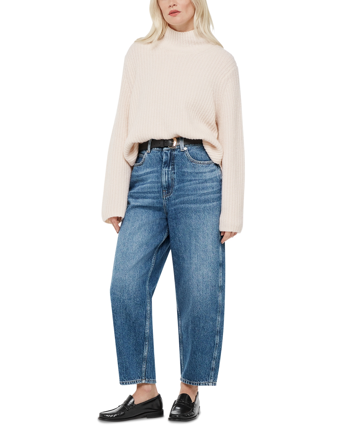 WHISTLES Whistles Petite High-Rise Barrel Leg Jeans