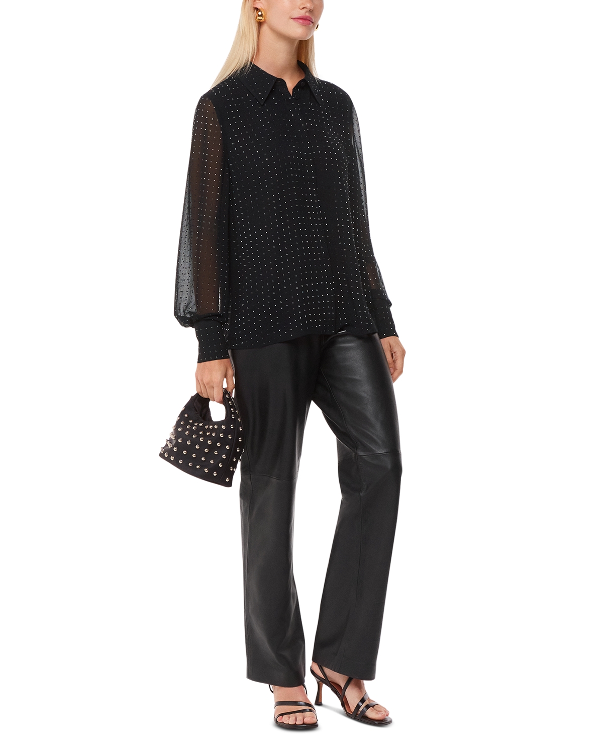 WHISTLES Hot Fix Sheer Shirt