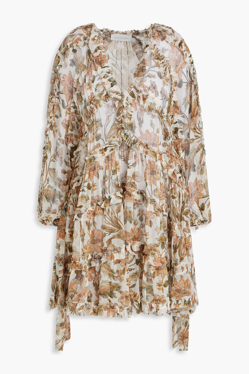 ZIMMERMANN Floral-Print Crepon Mini Dress