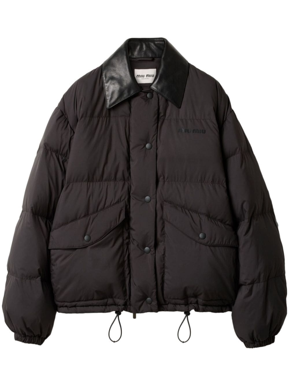 本日限定値下げ新品miu miu クロップドジャケットブルゾン Miu Miu Cropped Down Jacket - Black | Editorialist