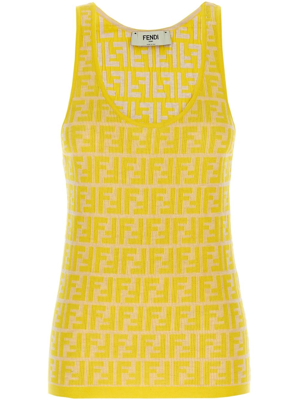 Fendi Ff Logo Tank Top In Yellow - 10% Off | Editorialist
