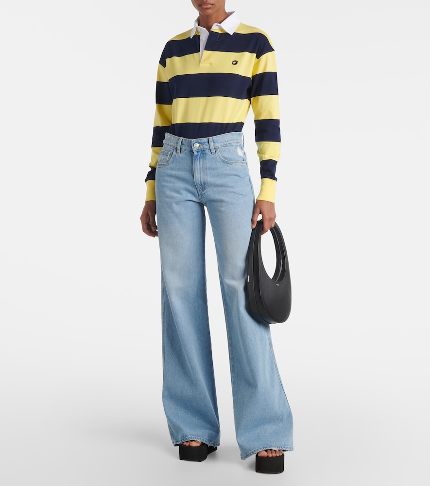 COPERNI Coperni Leather-Trimmed Wide-Leg Jeans