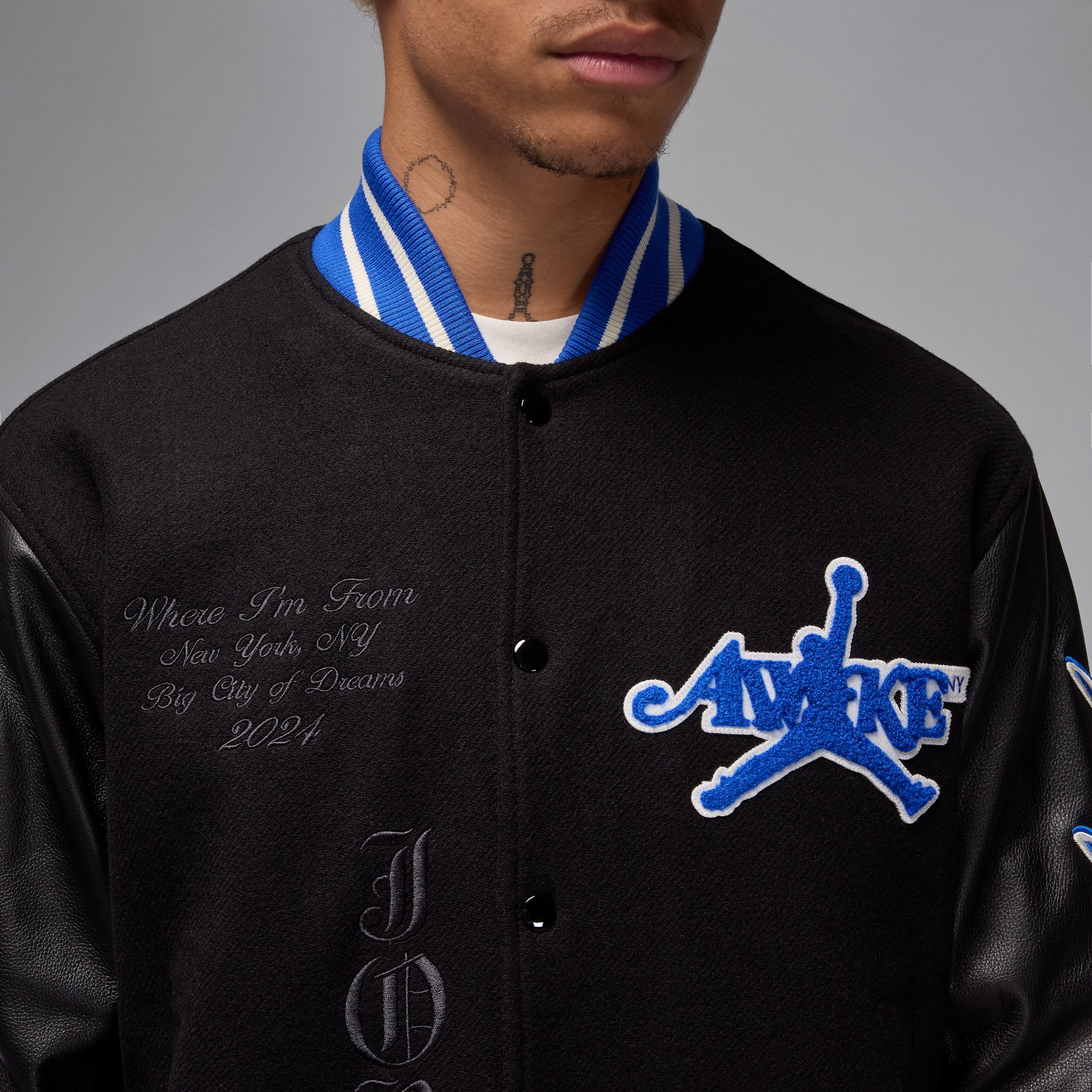 Jordan X Awake Ny Varsity Jacket - Black | Editorialist