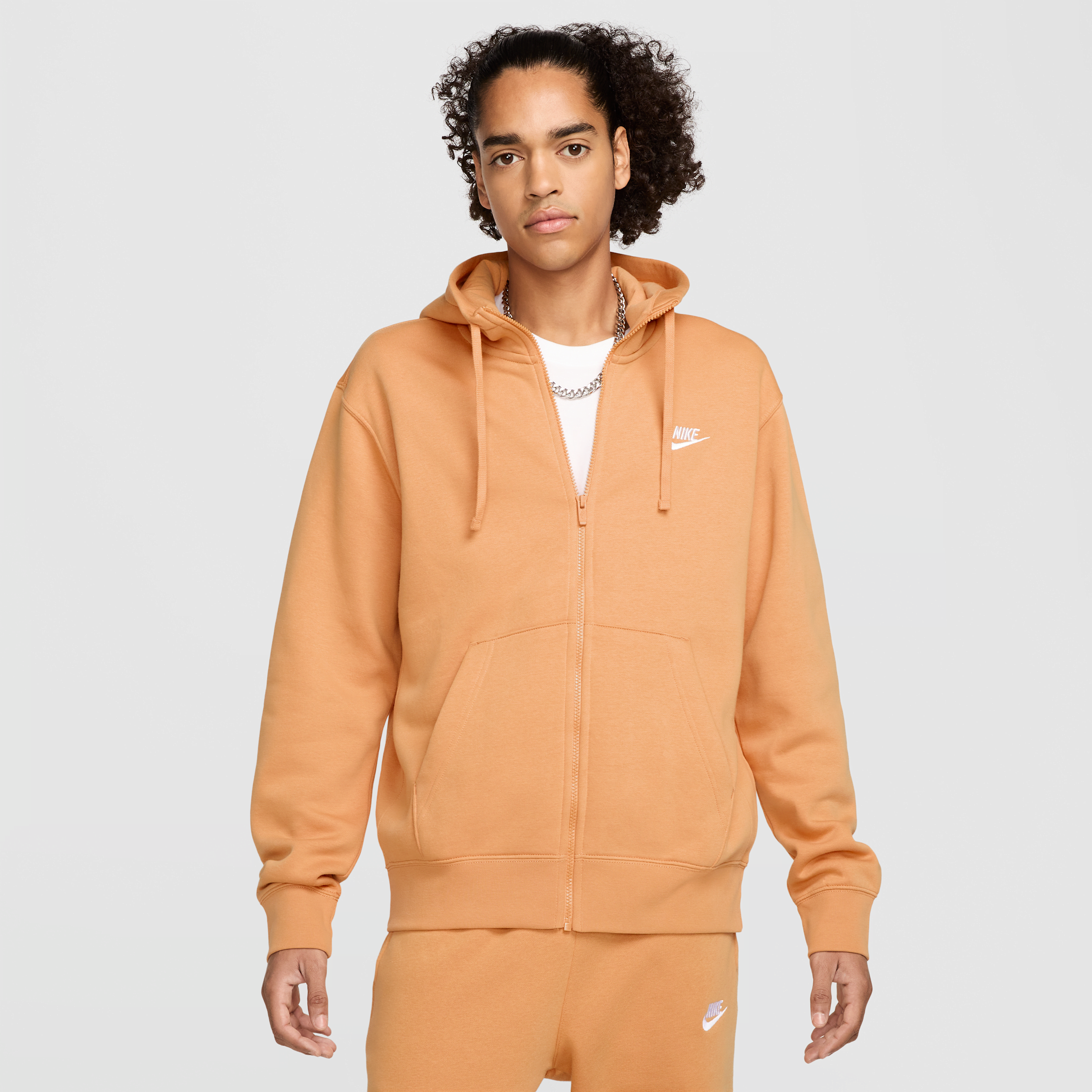 Nike Sportswear Club Fleece Full-Zip Hoodie Orange 39% Off