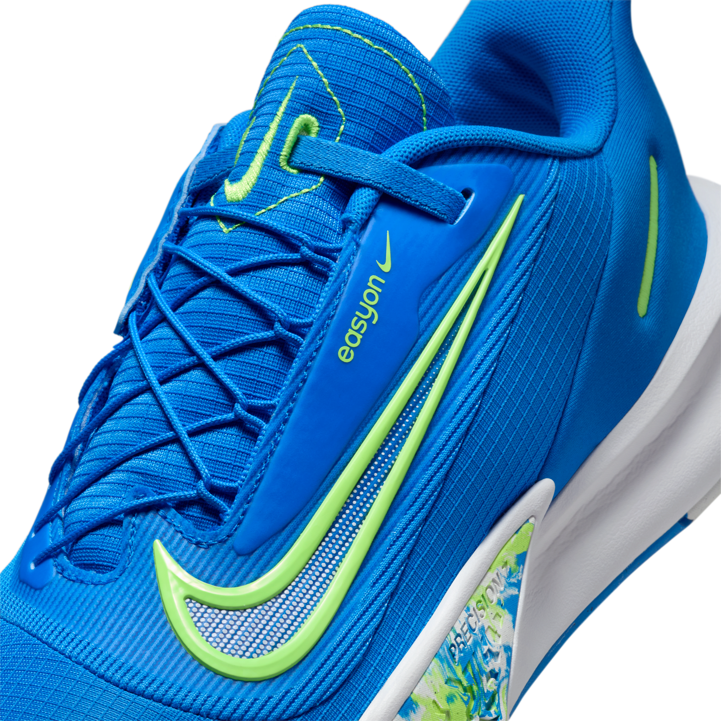 Nike Precision VII Easyon Blue and Neon Green Athletic Shoes Size 9 Nike Precision 7 EasyOn Football Grey Pure Platinum Plum  main image 4
