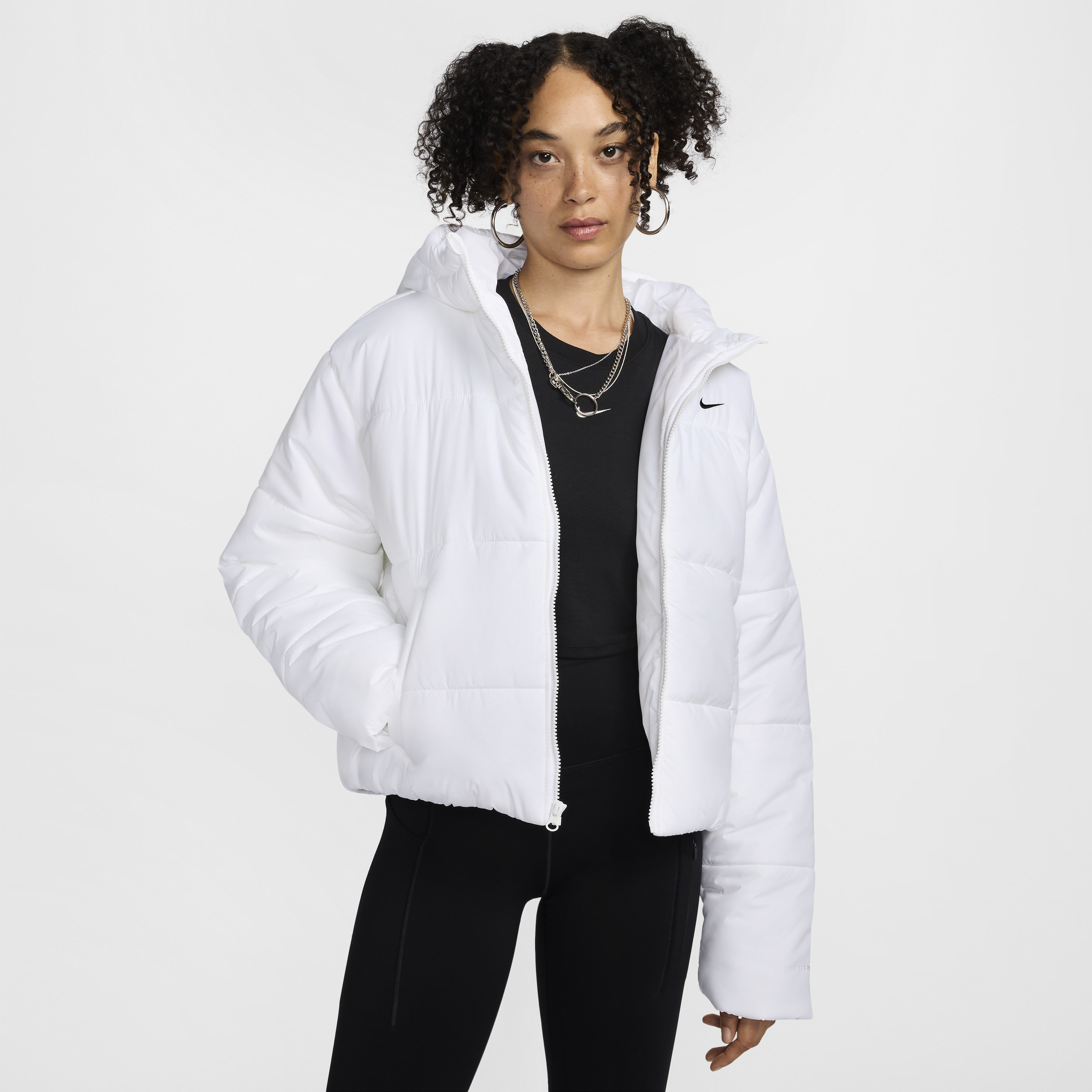 womens white nike puffer jacket