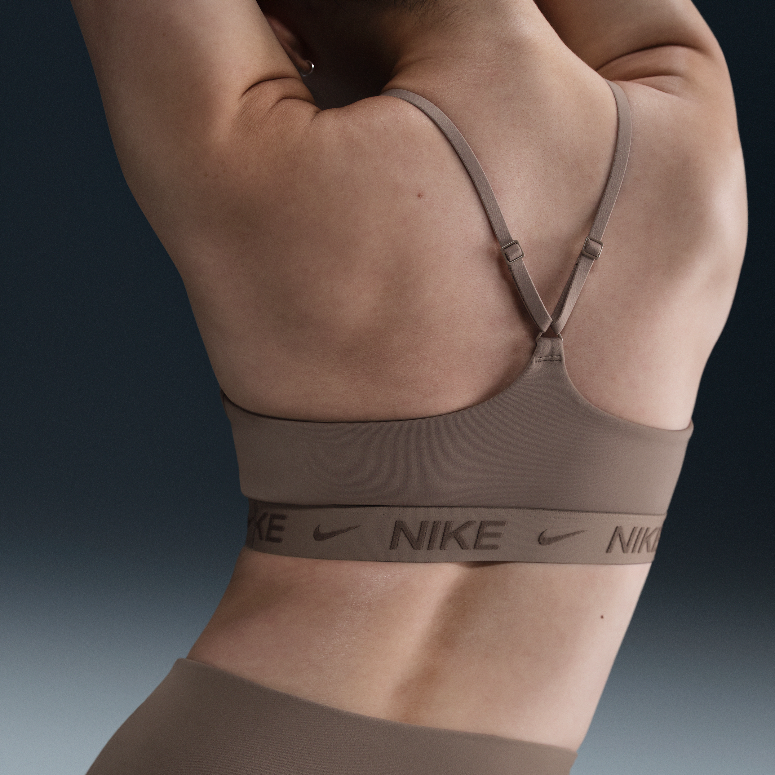 nike sports bra nude