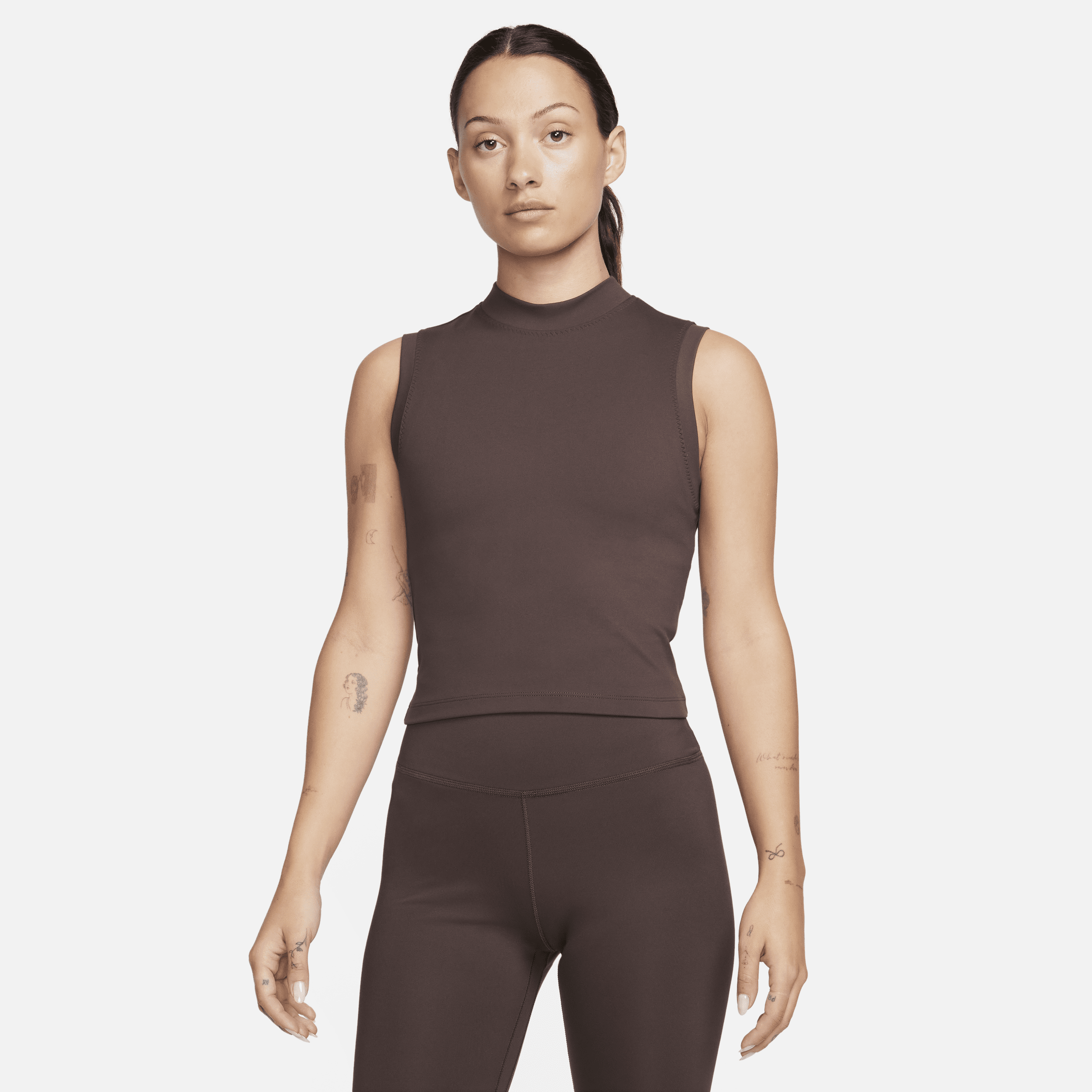 nike performance cropped mock neck