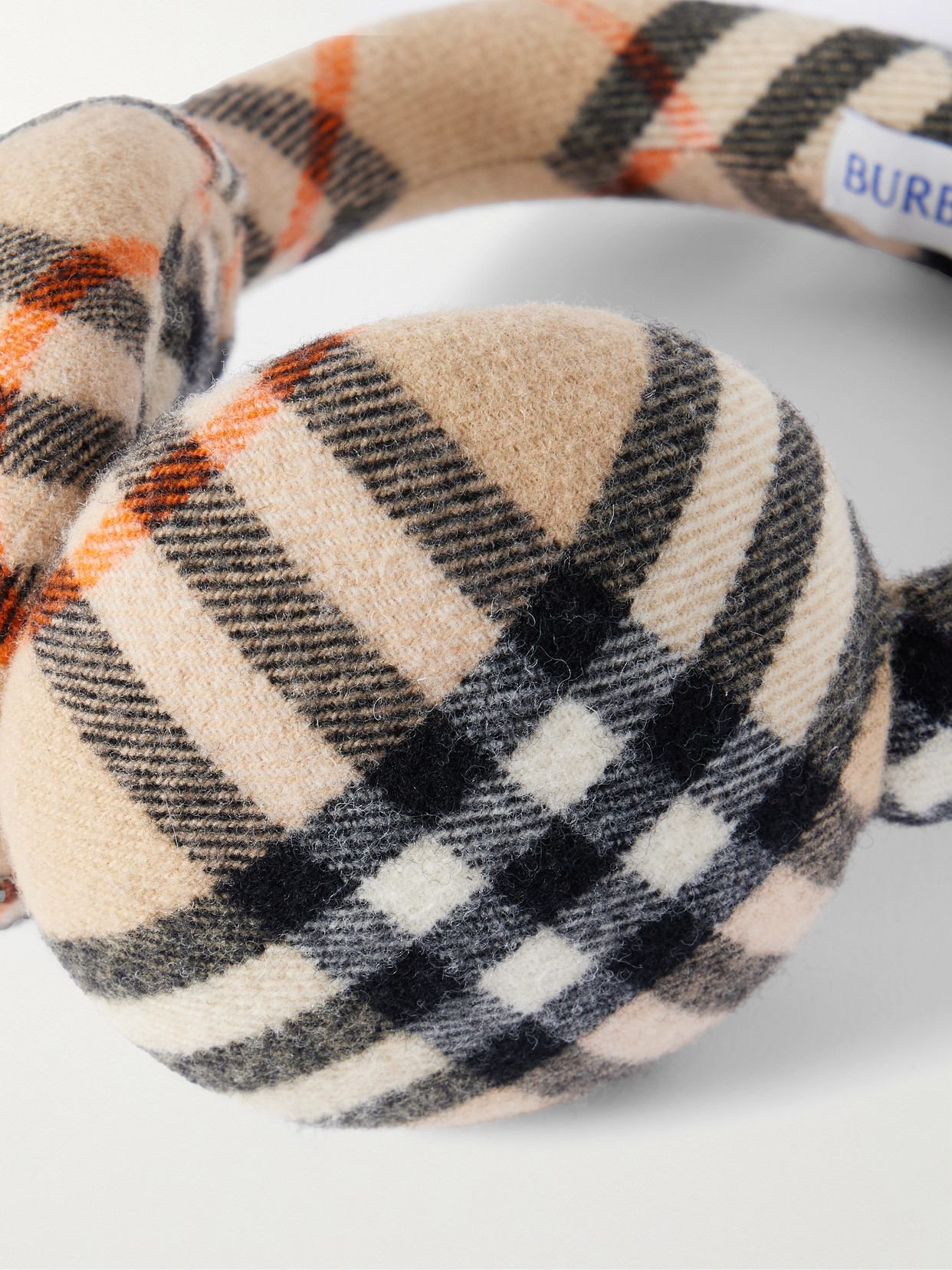 Burberry Checked Wool-Felt Earmuffs - Neutrals | Editorialist