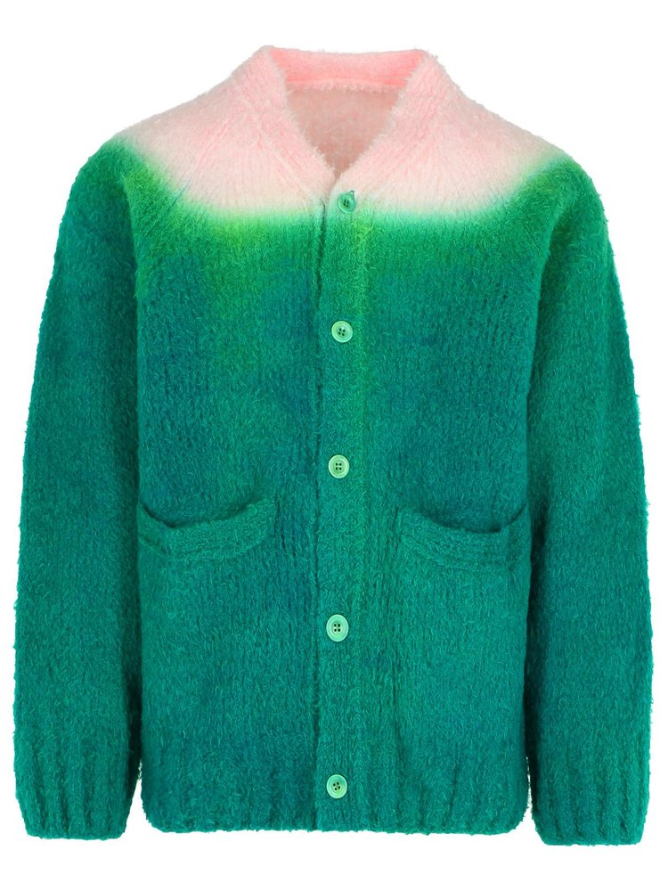 Sacai Gradient V-Neck Cardigan In Multi - 17% Off | Editorialist