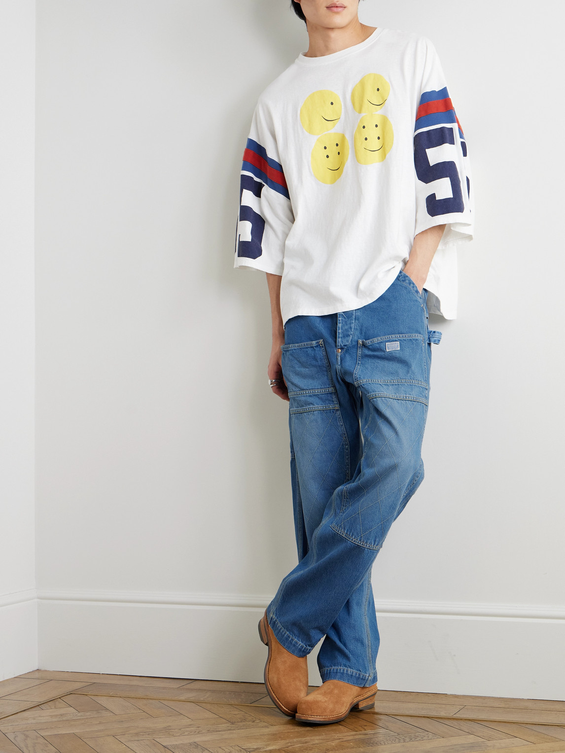 KAPITAL Lumber Straight-Leg Panelled Jeans